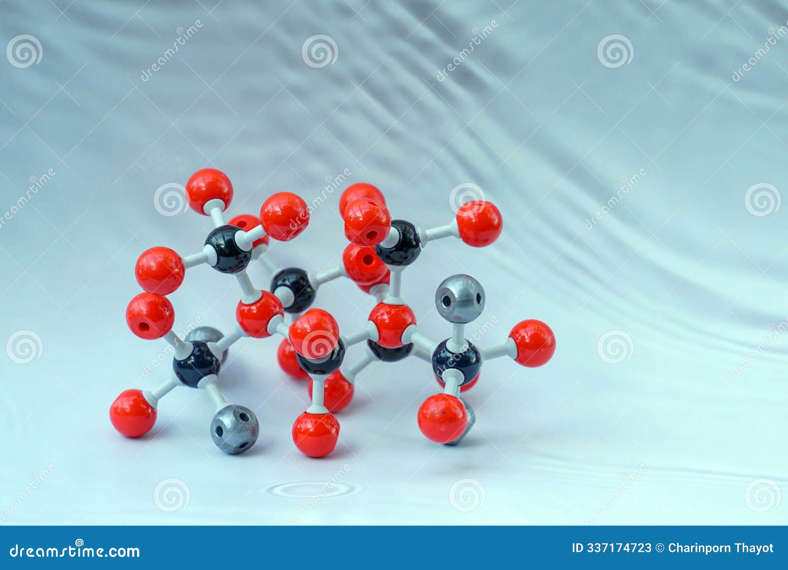 Simulate Shape of Covalent Molecules on Gray Background. Stock Image ...