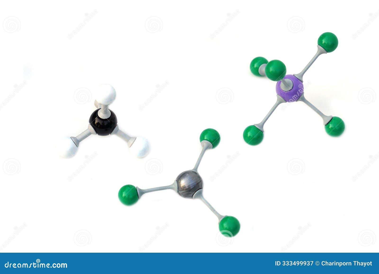 Simulate Shape of Covalent Molecules on White Background. Stock Image ...
