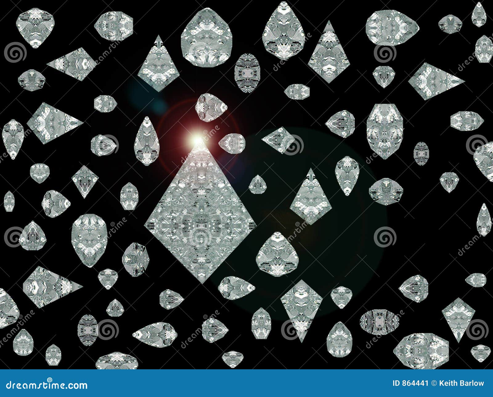 Simulated Diamonds With Lens Flare Royalty-Free Stock Photo ...