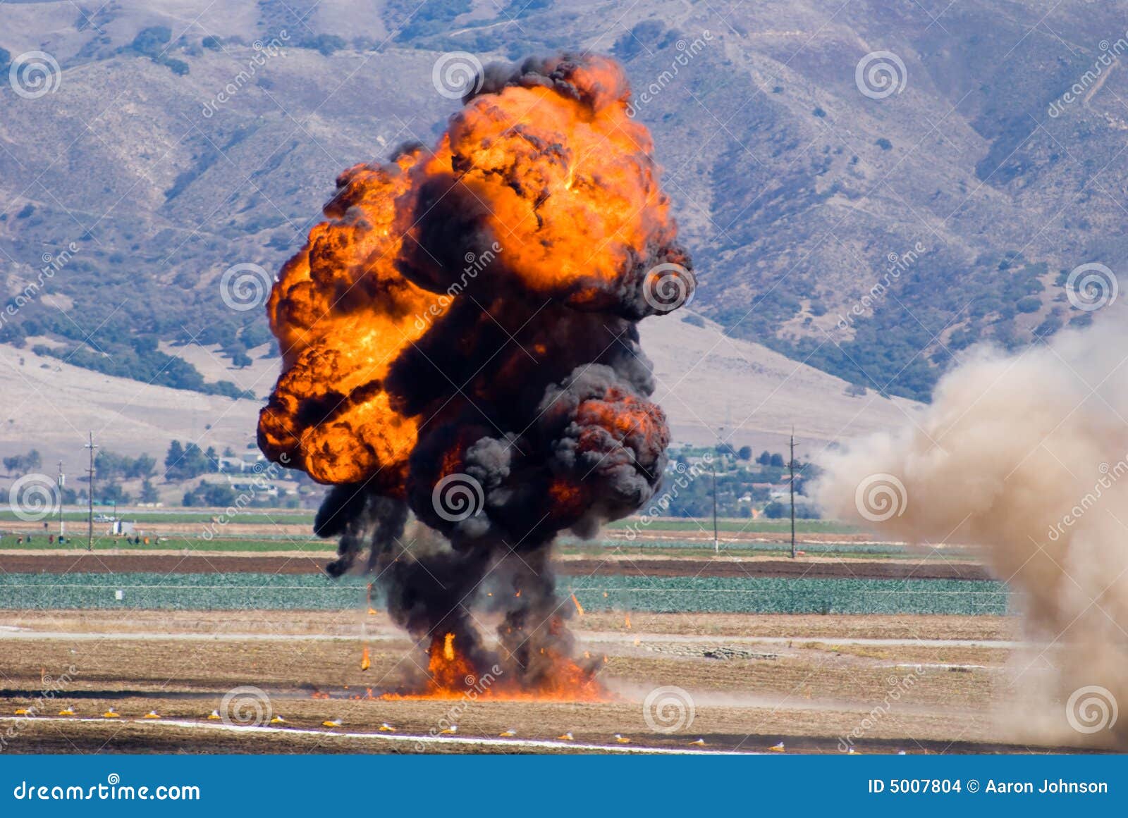 Simulated Explosion at Airshow Stock Photo - Image of landscape ...