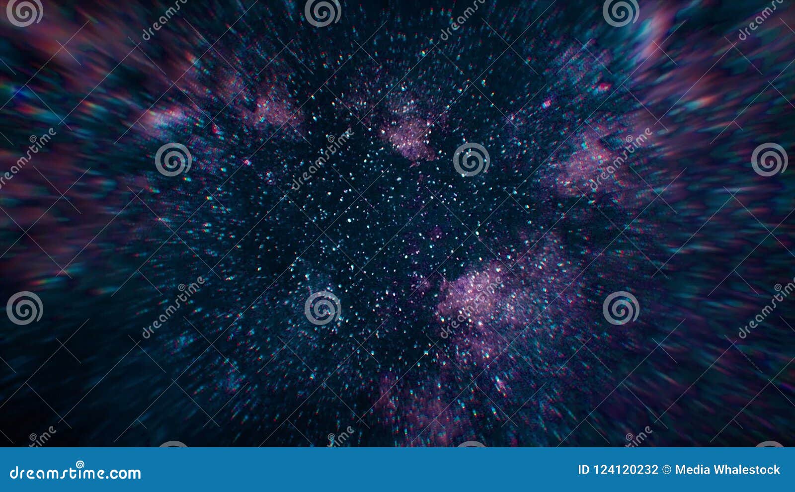Simulated Space Flight through Scattered Large Stars. Outer Space with ...