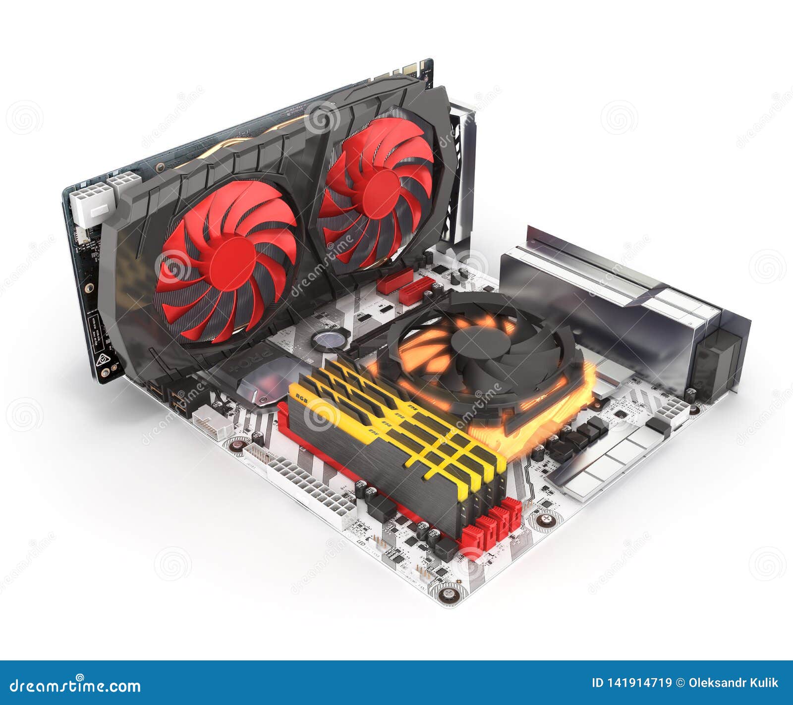 Simulation Of CPU Overheating View Of The Processor Cooling System 3d ...