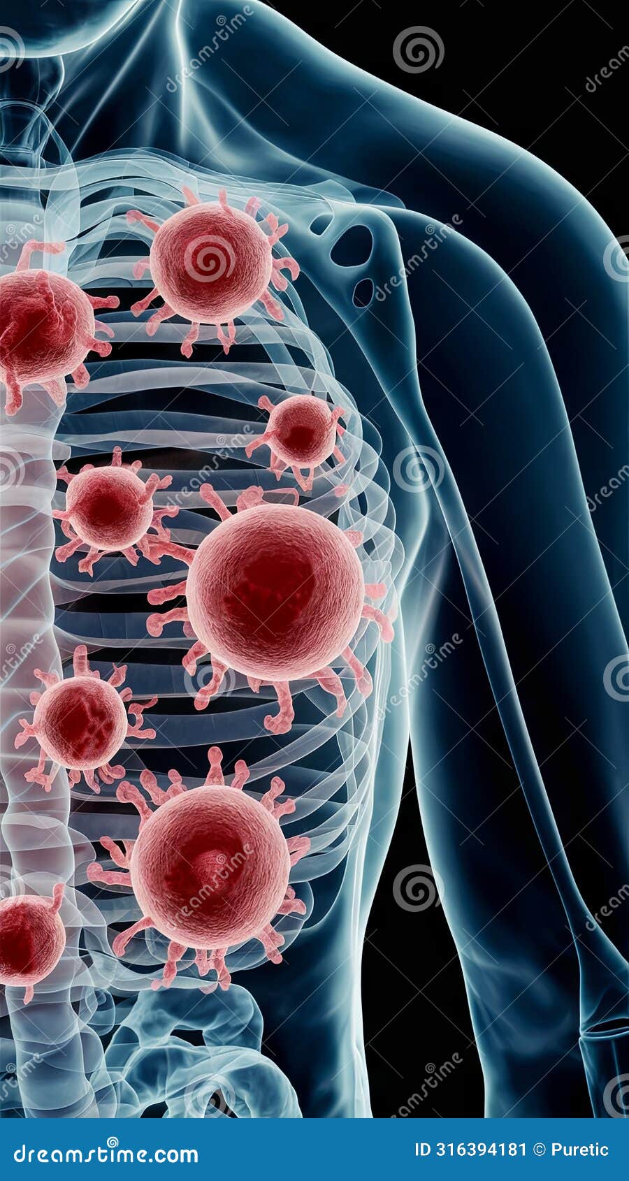 Simulation 3d Parasite in Any Part of Human Body, Simulation from ...