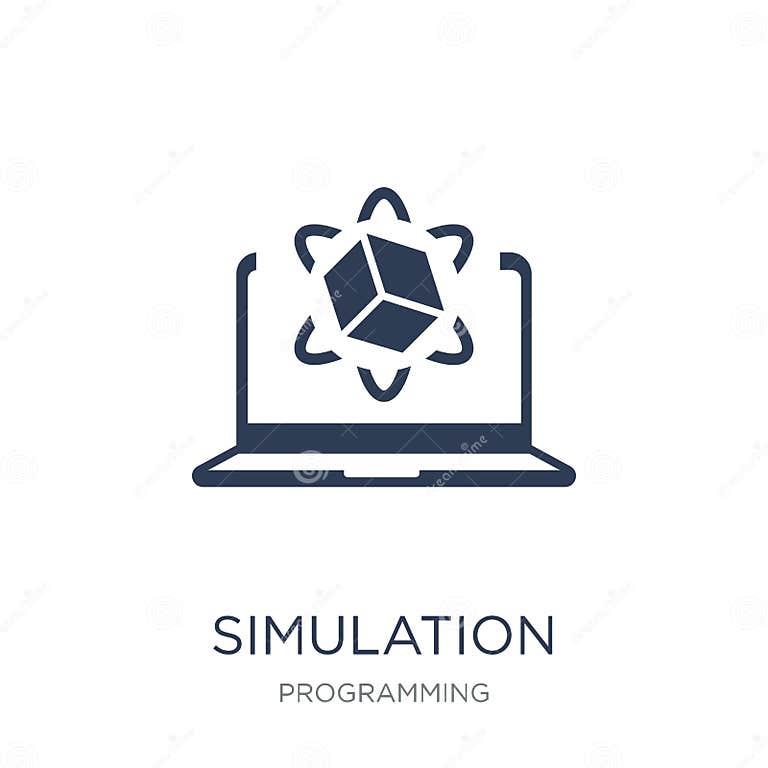 Simulation Icon. Trendy Flat Vector Simulation Icon on White Background ...