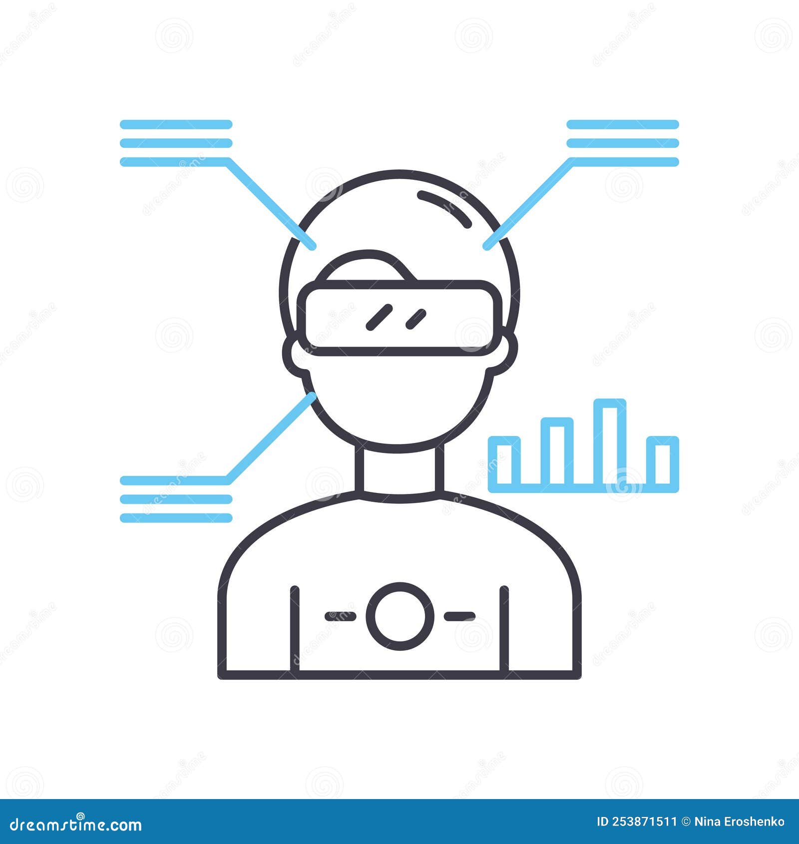 Simulation Line Icon, Outline Symbol, Vector Illustration, Concept Sign ... Simulation Line Icon, Outline Symbol, Vector Illustration, Concept Sign ...