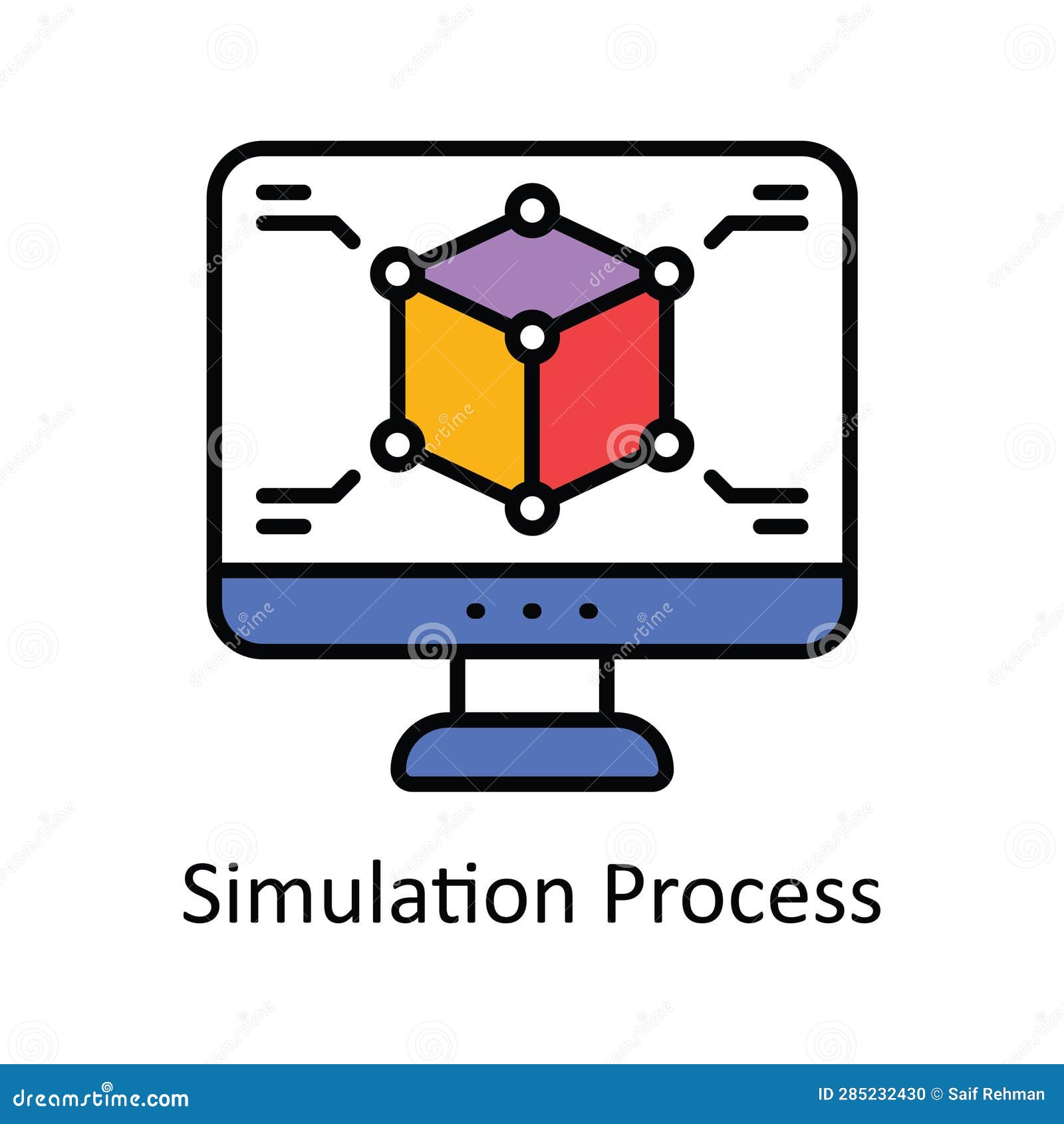 Simulation Process Vector Fill Outline Icon Design Illustration. Smart ... Simulation Process Vector Fill Outline Icon Design Illustration. Smart ...