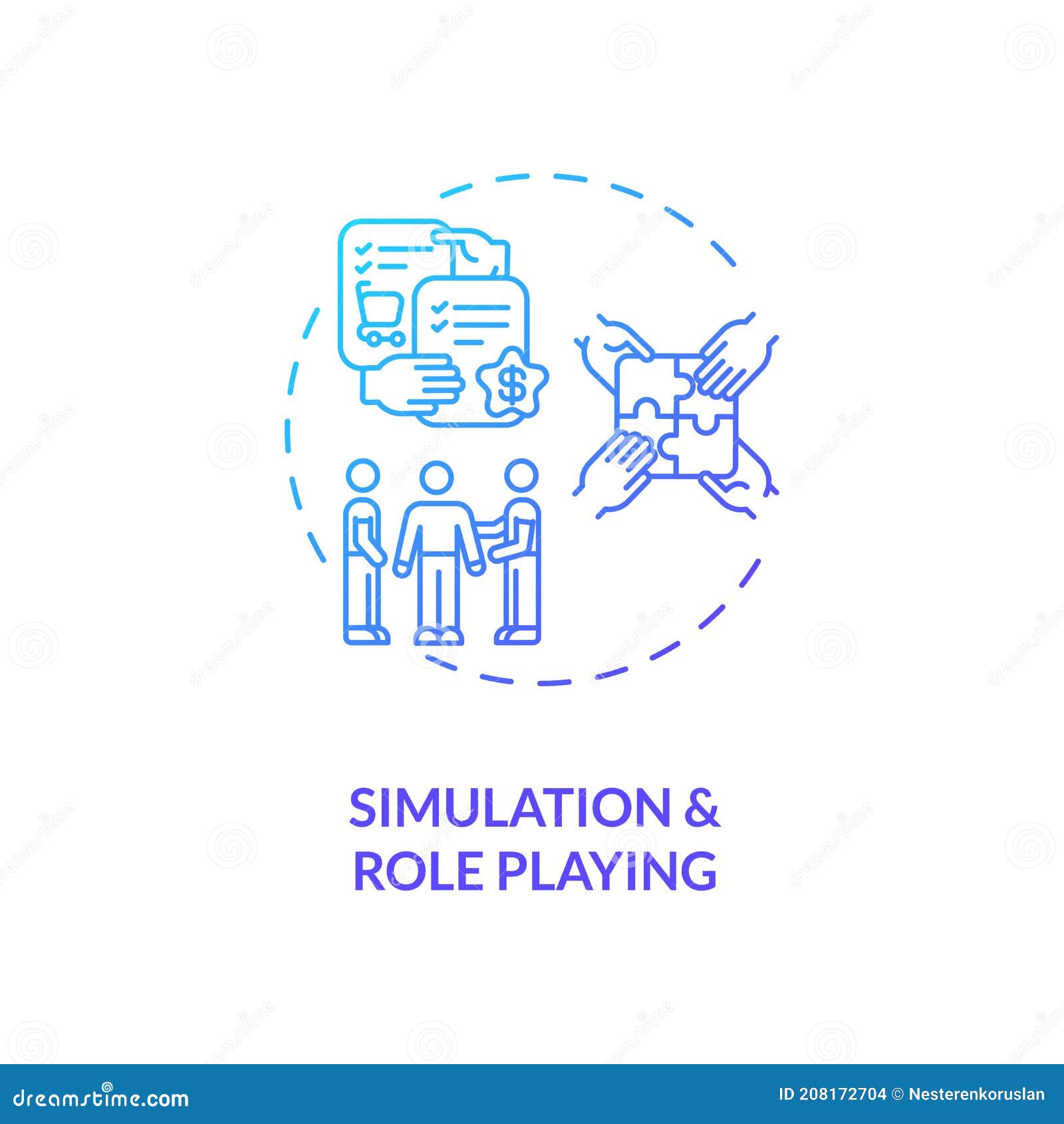 Simulation and Role Playing Concept Icon Stock Vector - Illustration of ...