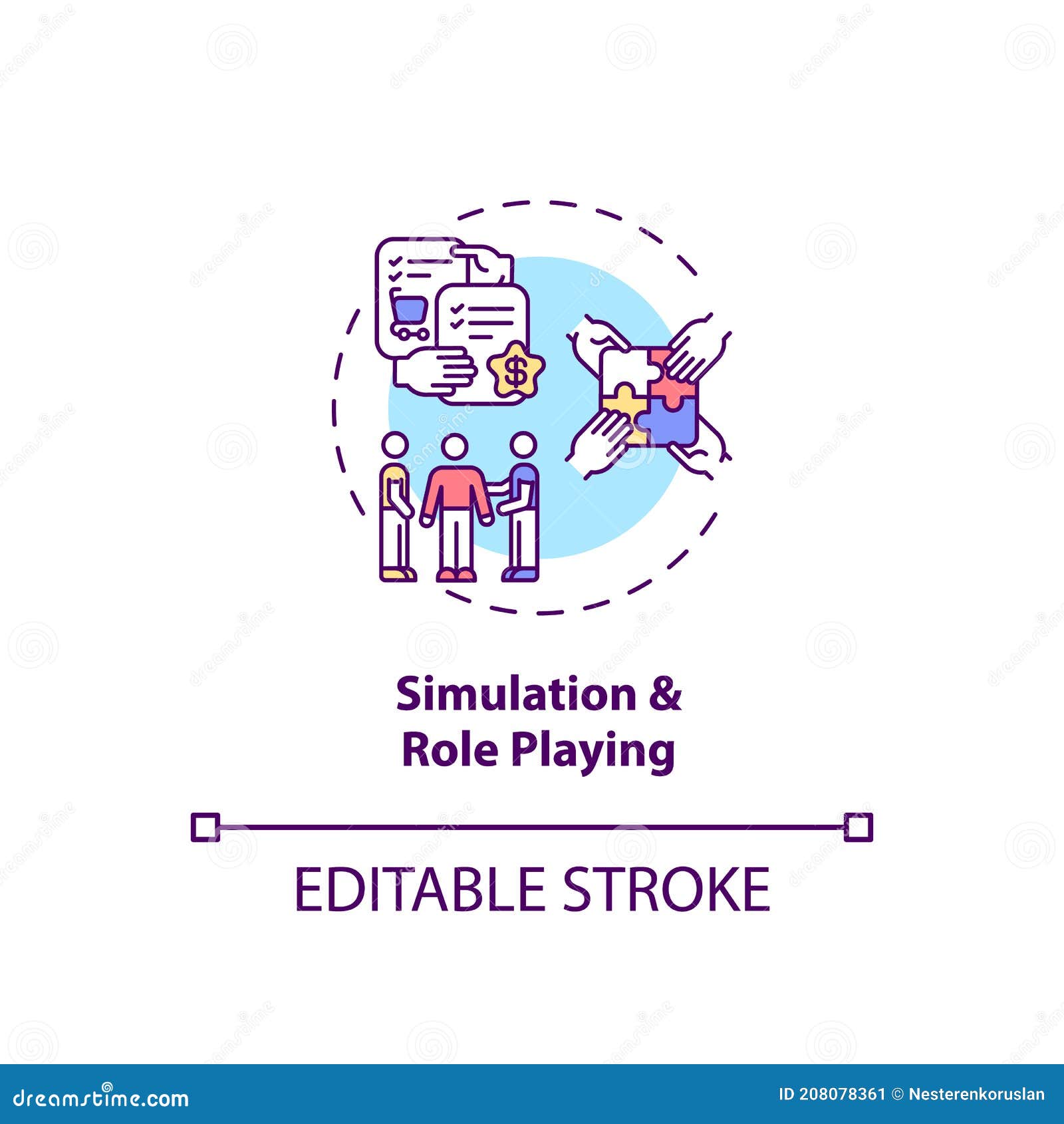 Simulation and Role Playing Concept Icon Stock Vector - Illustration of ...