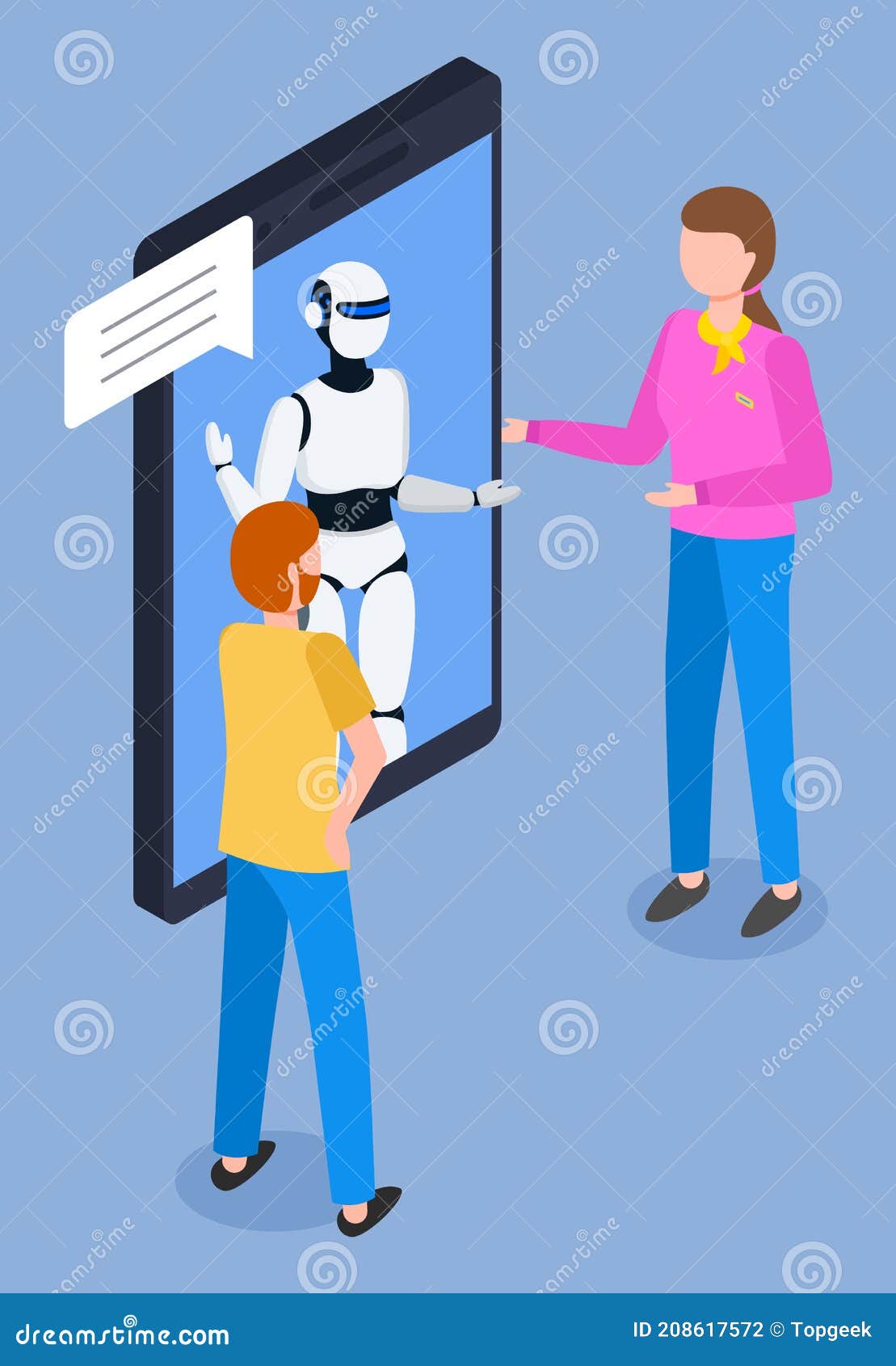 Simulator of Online Help, Chat Bot Talking with People, Screen of ...