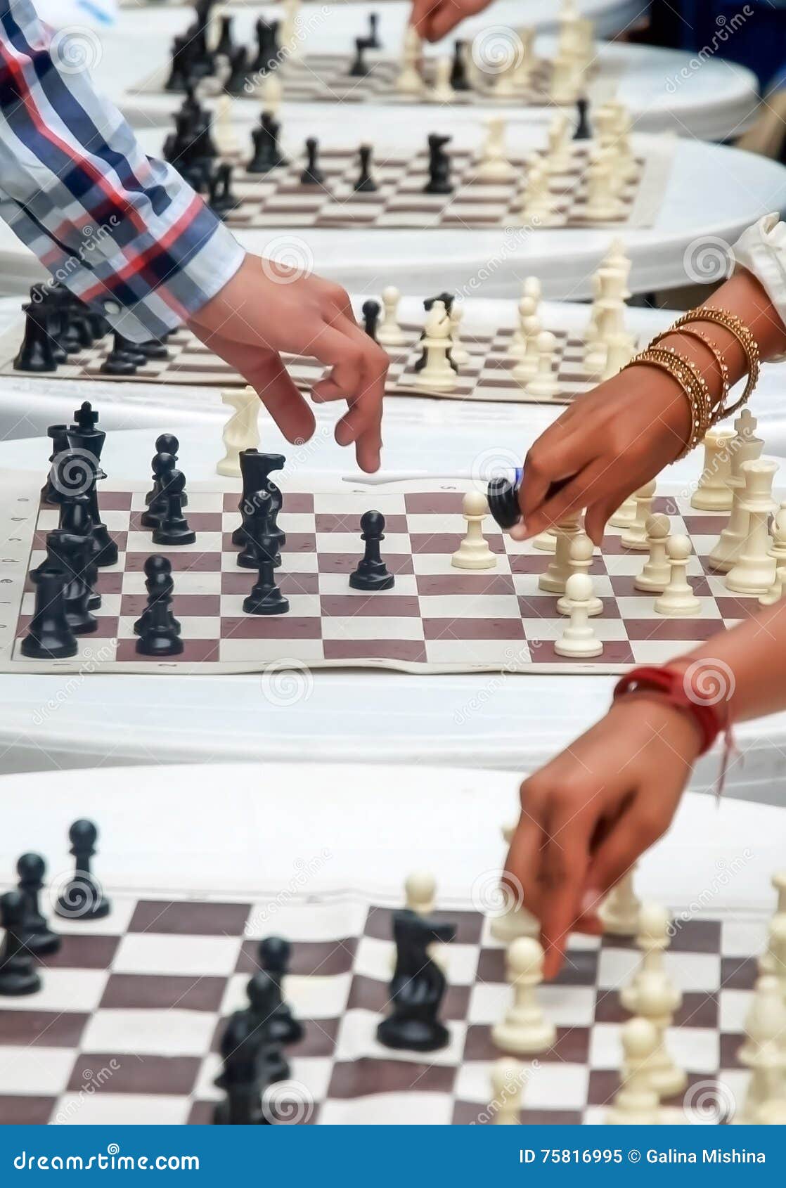 Simultaneous Chess Competition On The City Square Stock Photography ...