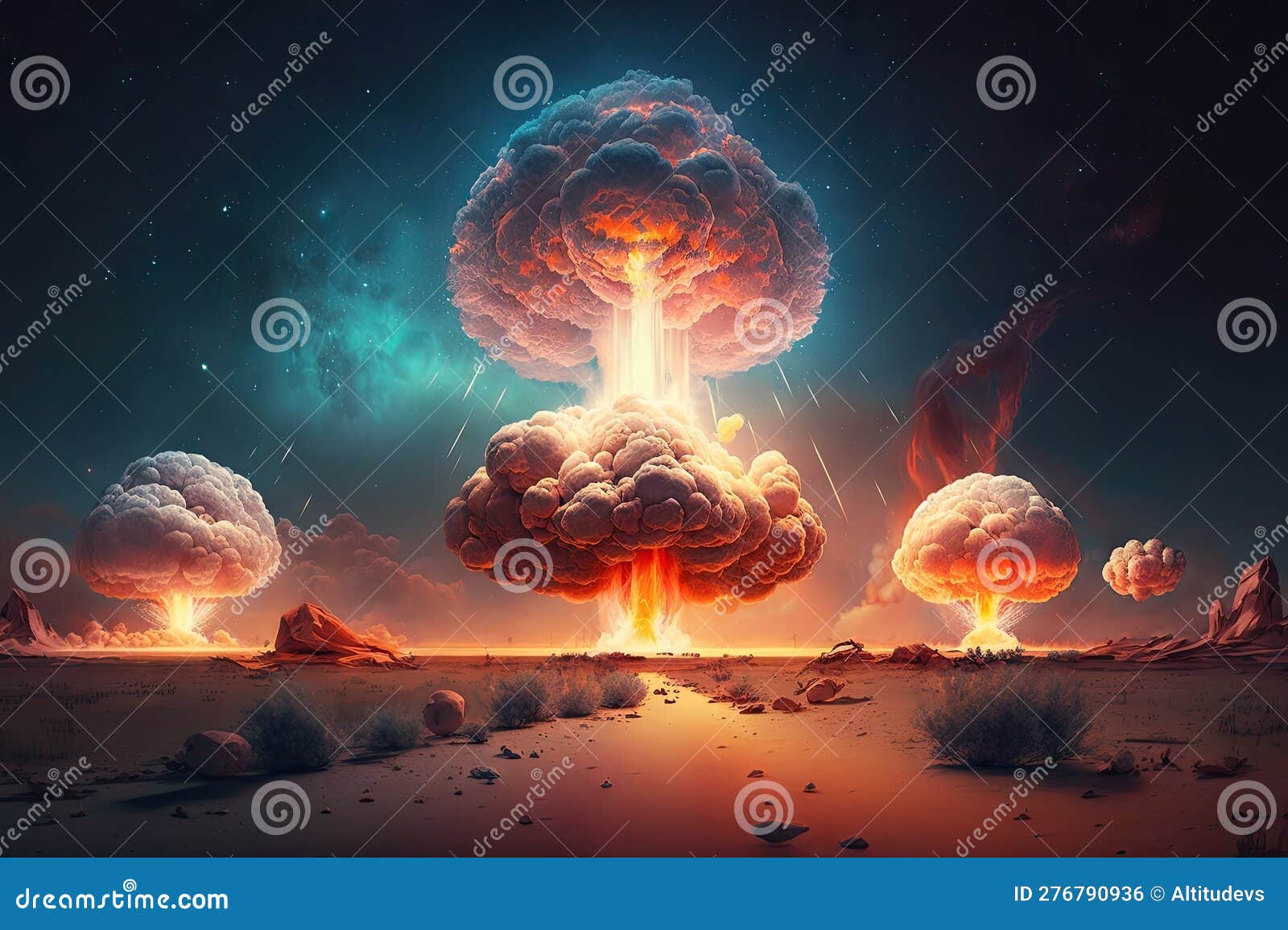 Simultaneous Detonation of Multiple Nuclear Bombs in the Night Sky ...