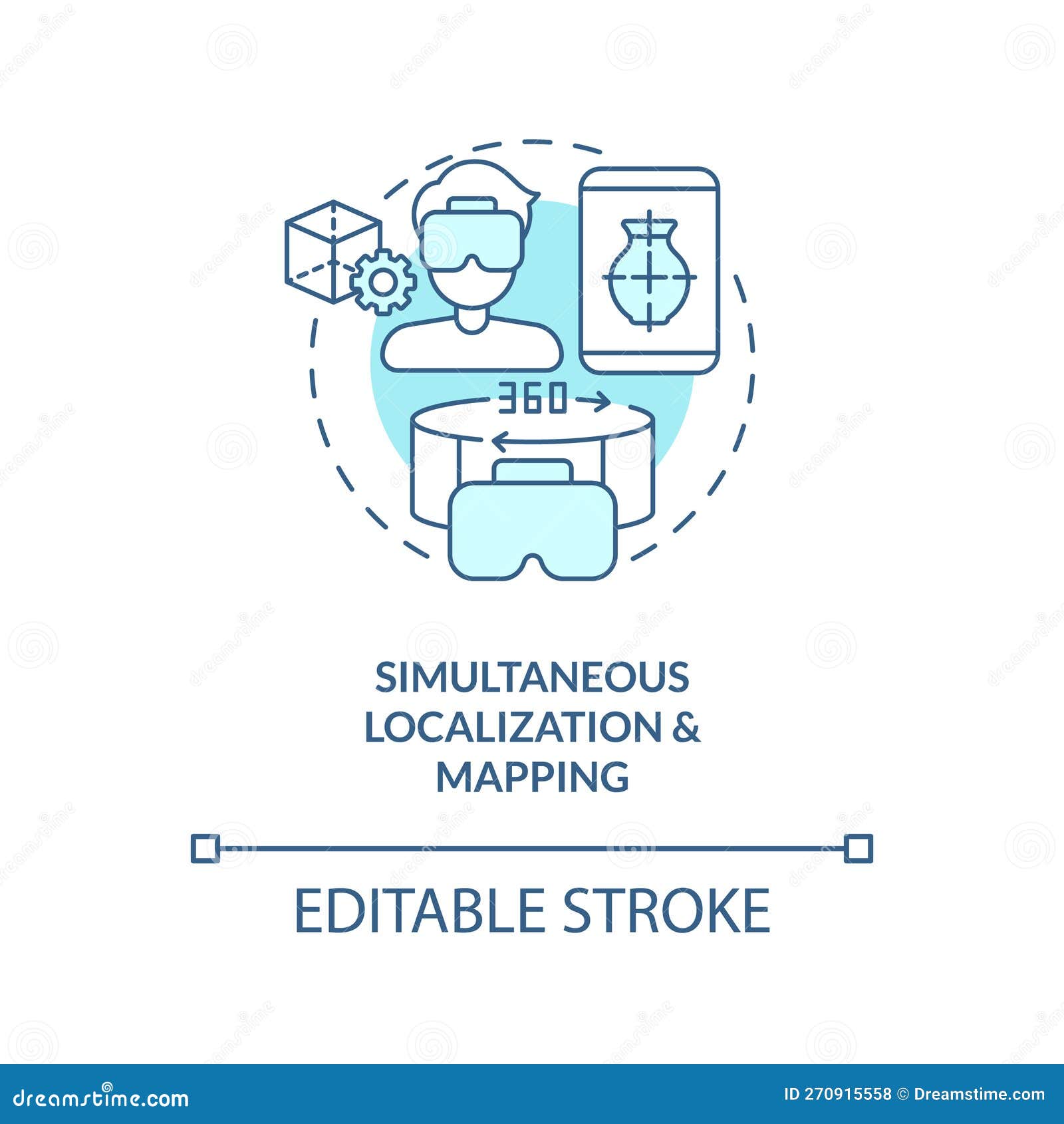 Simultaneous Localization And Mapping Concept Icon Cartoon Vector