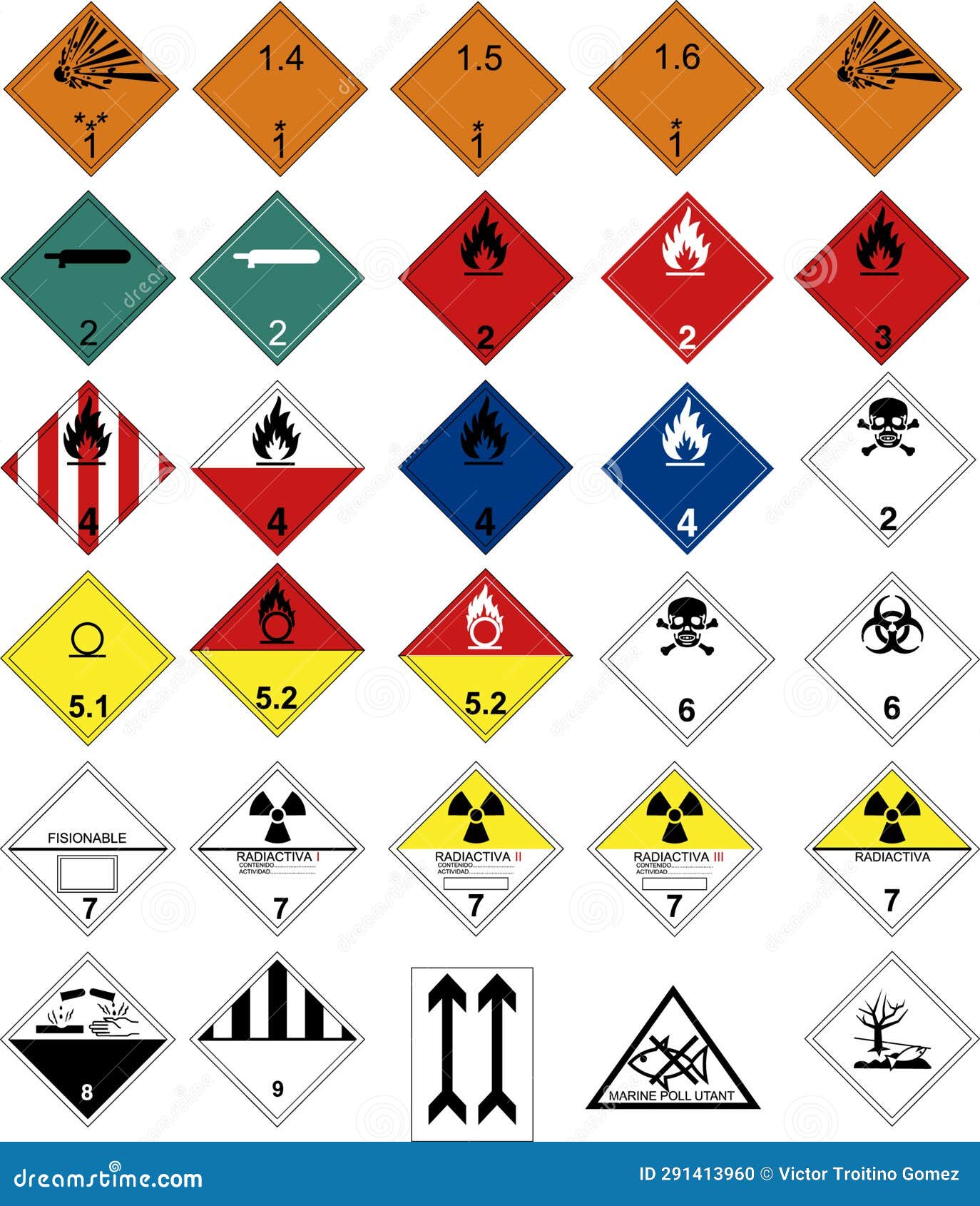 Rhombus Signs Of Clp, Dangerous Goods Vector Illustration ...