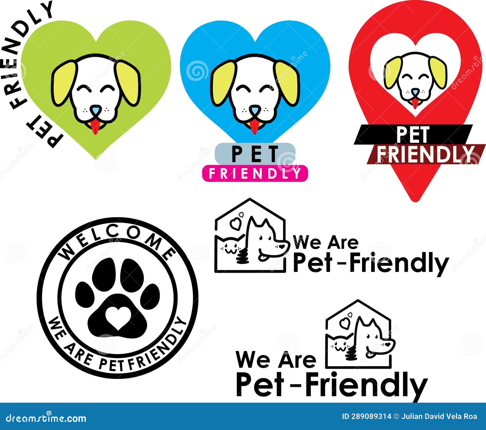 PACK of PET FRIENDLY LOGOTYPES VECTOR Stock Vector - Illustration of ...