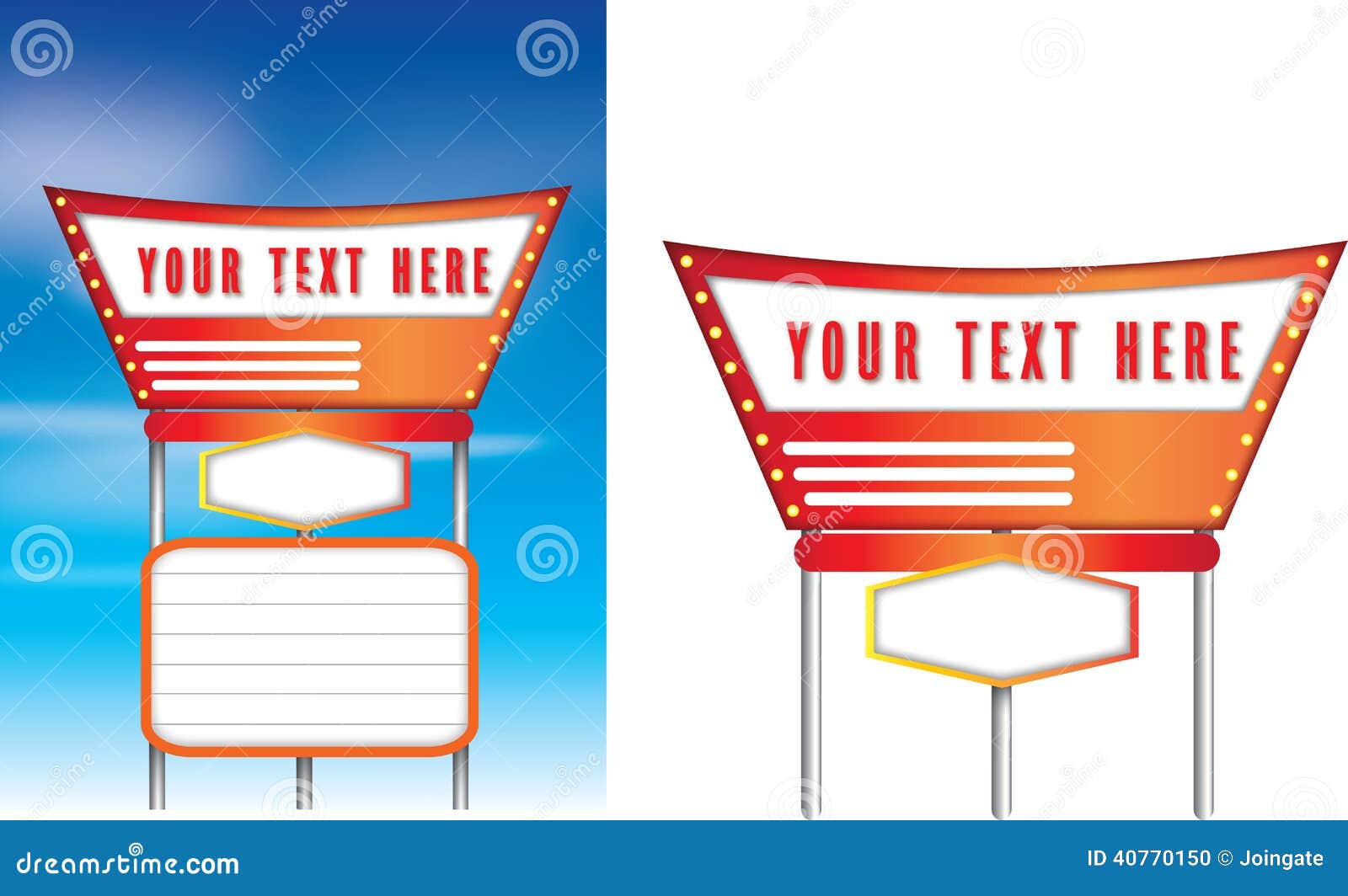 Sinais Americanos Do Estilo Do Vintage Retro Ilustração do Vetor ...