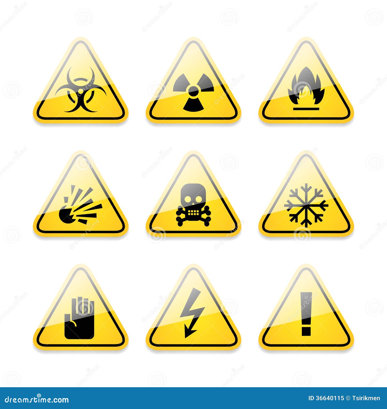 Sinais De Aviso Dos ícones Do Perigo Ilustração do Vetor - Ilustração ...
