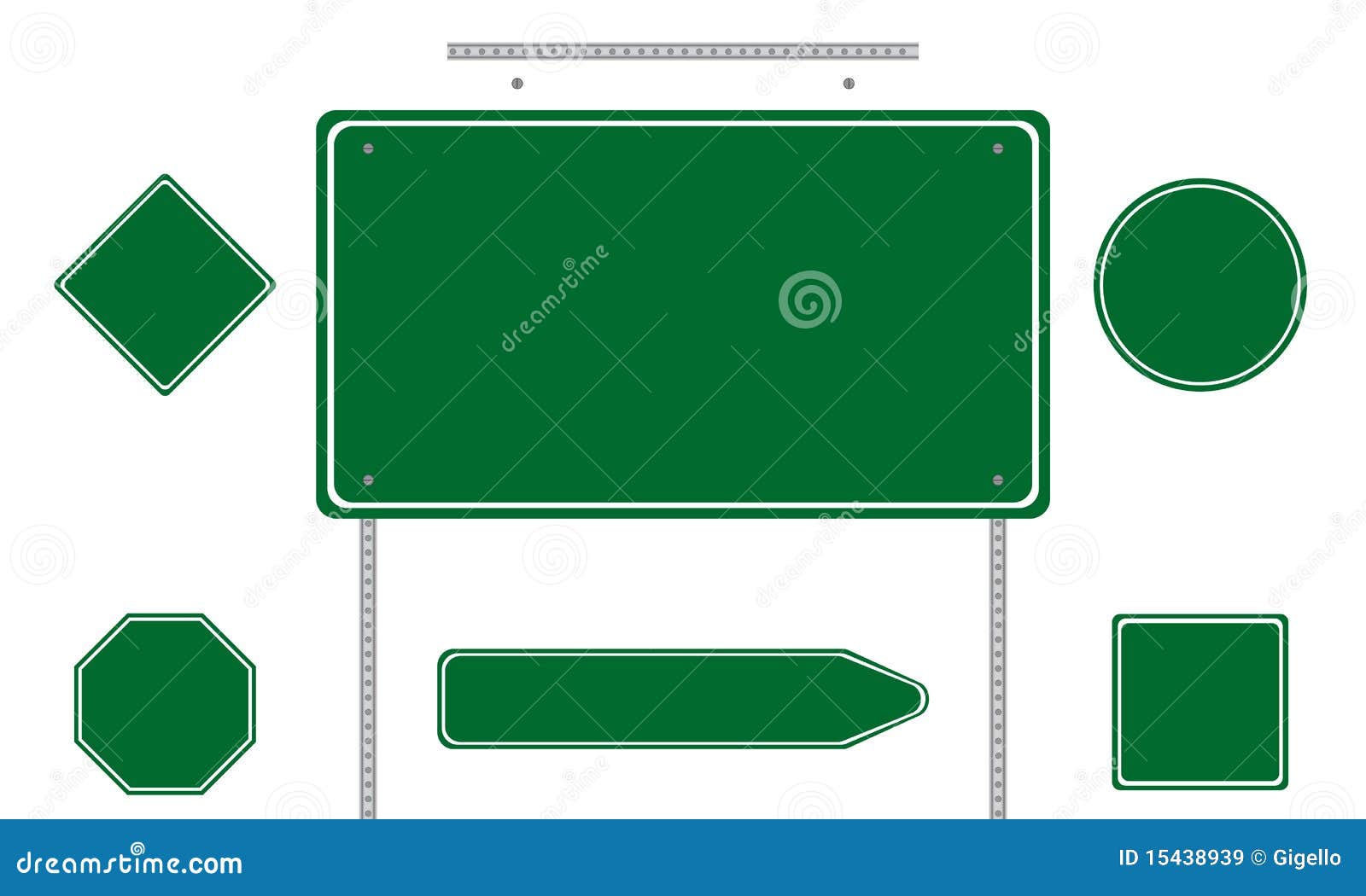 Sinais de estrada verdes ilustração do vetor. Ilustração de maneira ...