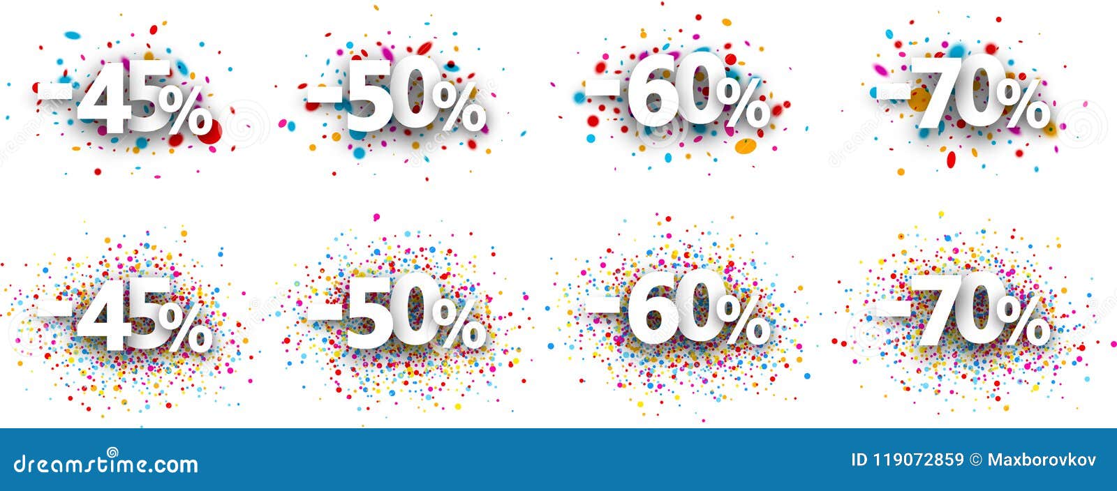 Sinais De Papel Do Disconto Ajustados Ilustração do Vetor - Ilustração ...