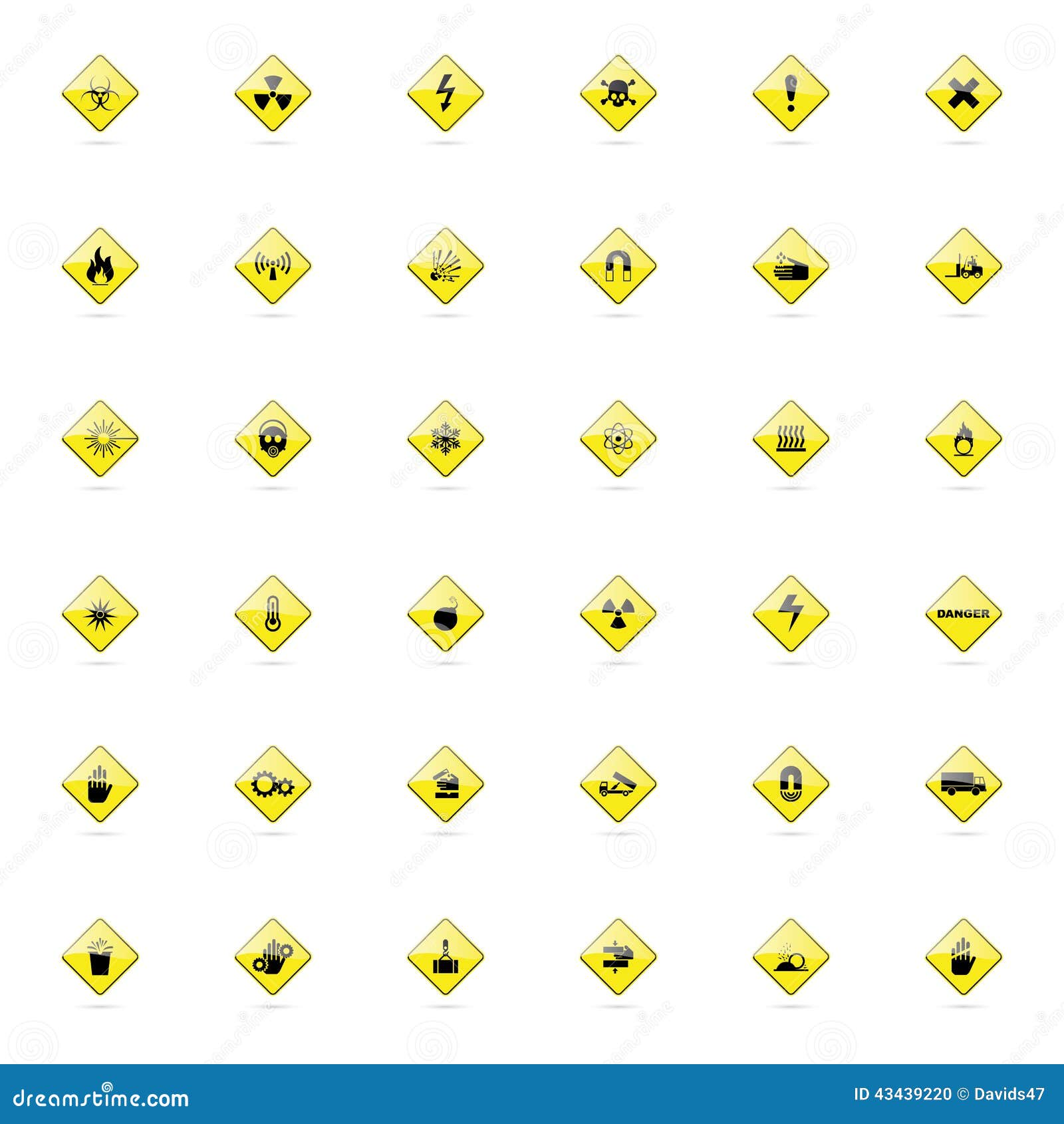 Sinais de perigo ilustração do vetor. Ilustração de proibido - 43439220