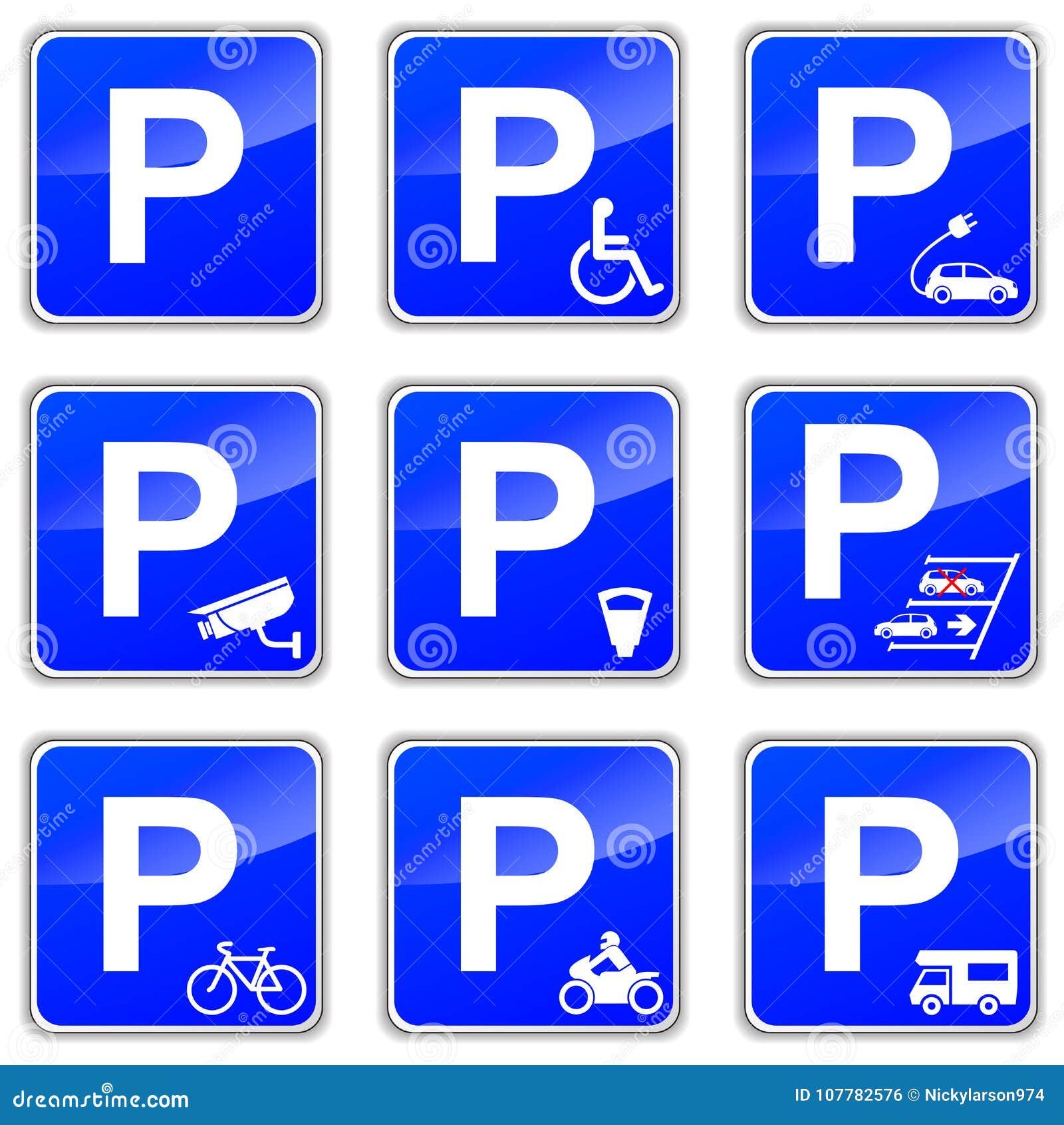 Sinais Do Parque De Estacionamento Ilustração do Vetor - Ilustração de ...