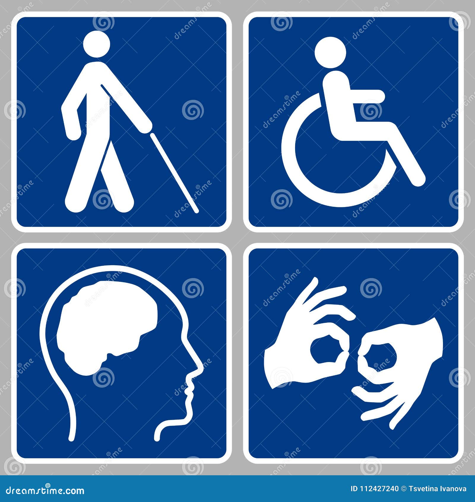 Sinais incapacitados ilustração do vetor. Ilustração de cadeira - 112427240