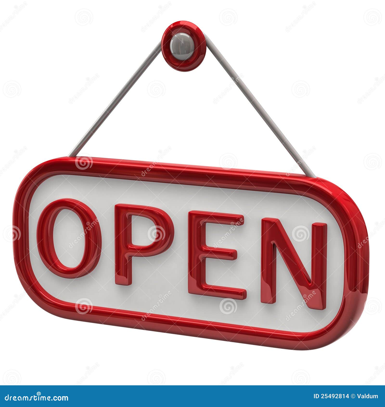 Sinal aberto do vermelho ilustração stock. Ilustração de lustroso ...