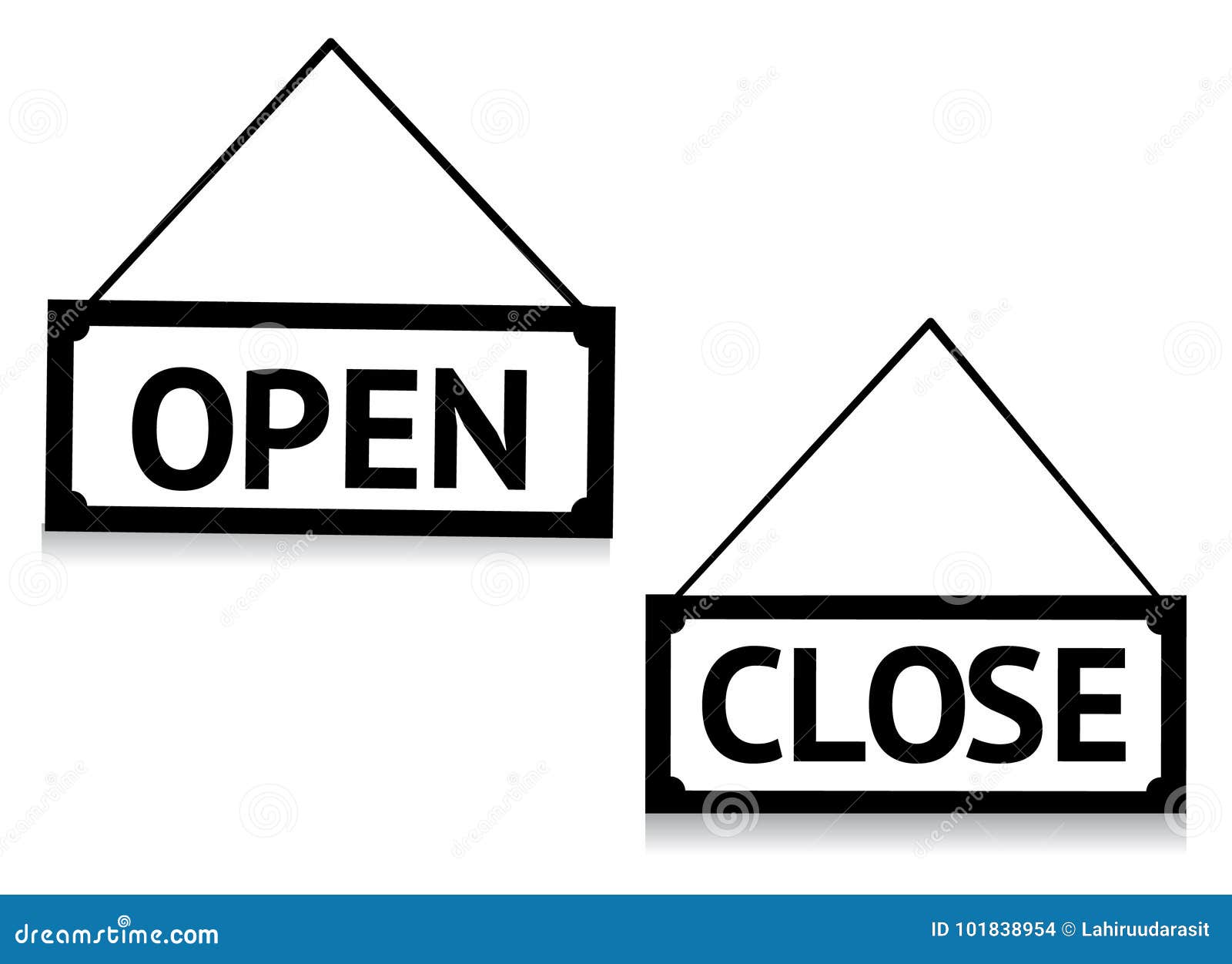 Sinal aberto e fechado ilustração do vetor. Ilustração de etiqueta ...