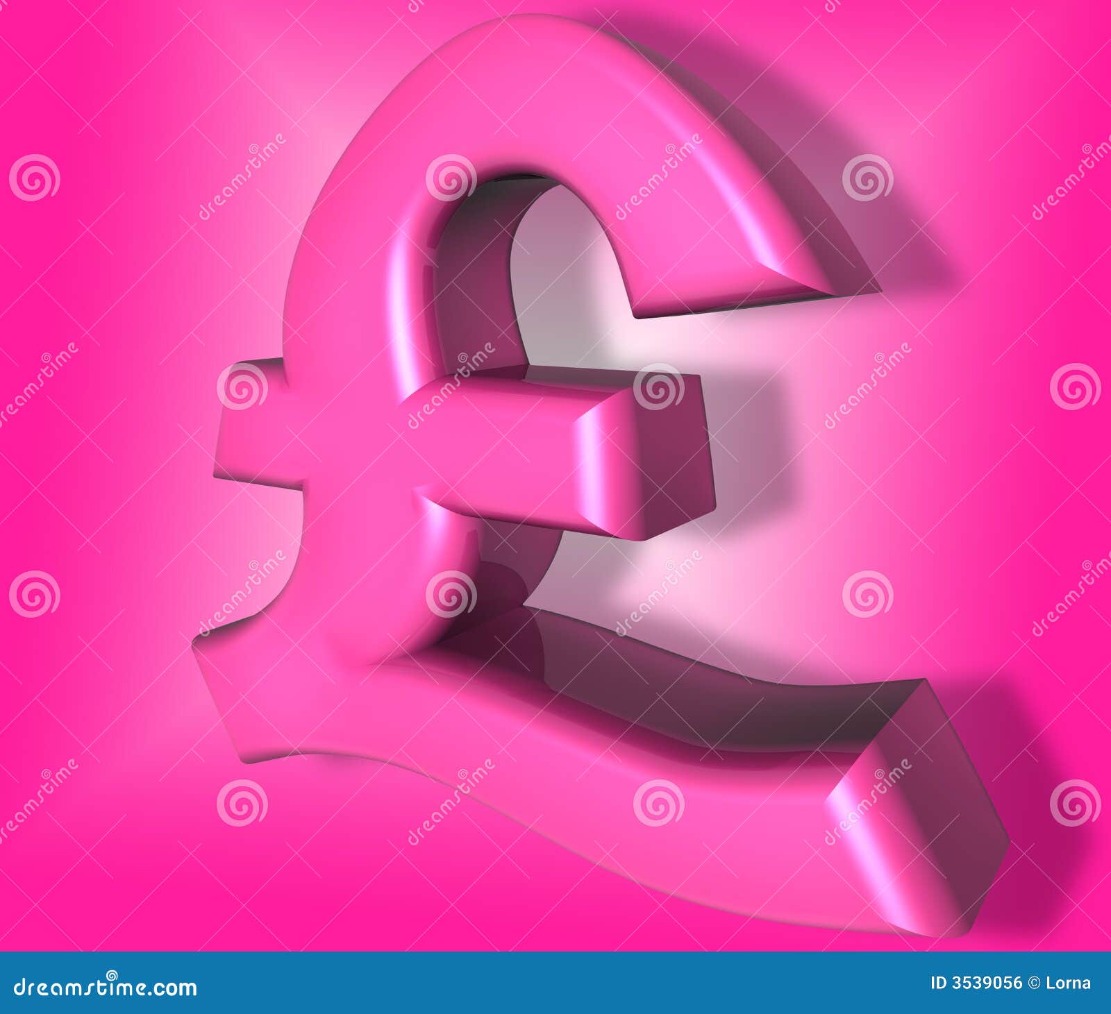 Sinal cor-de-rosa da libra ilustração stock. Ilustração de três - 3539056