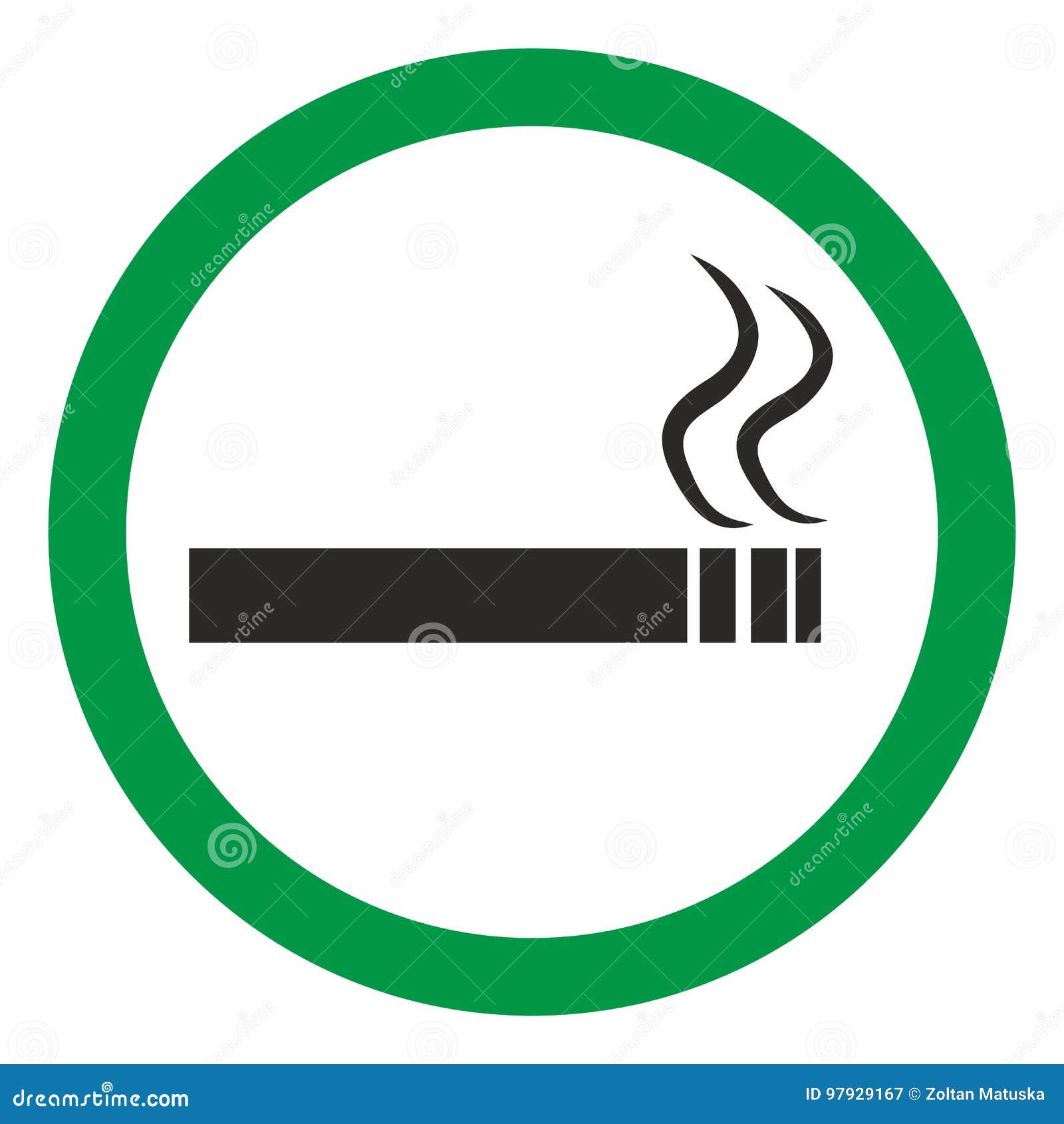 Sinal da área de fumo ilustração stock. Ilustração de reservado - 97929167