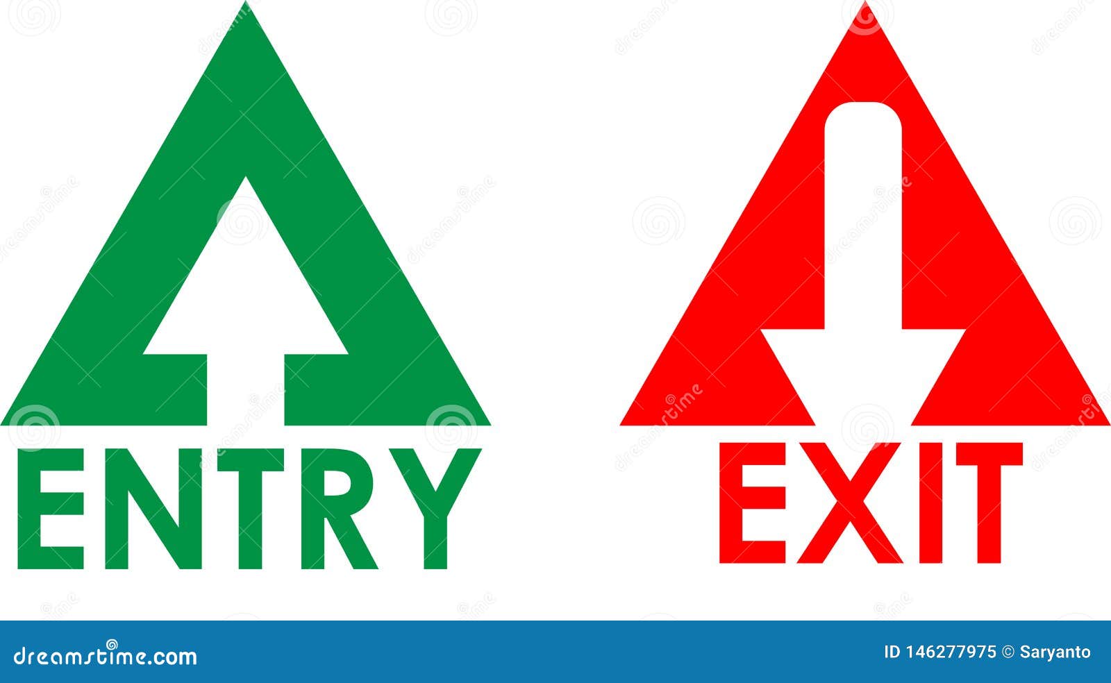 Entry and Exit Sign . Creative Lettering Vector Illustration ... Entry and Exit Sign . Creative Lettering Vector Illustration ...