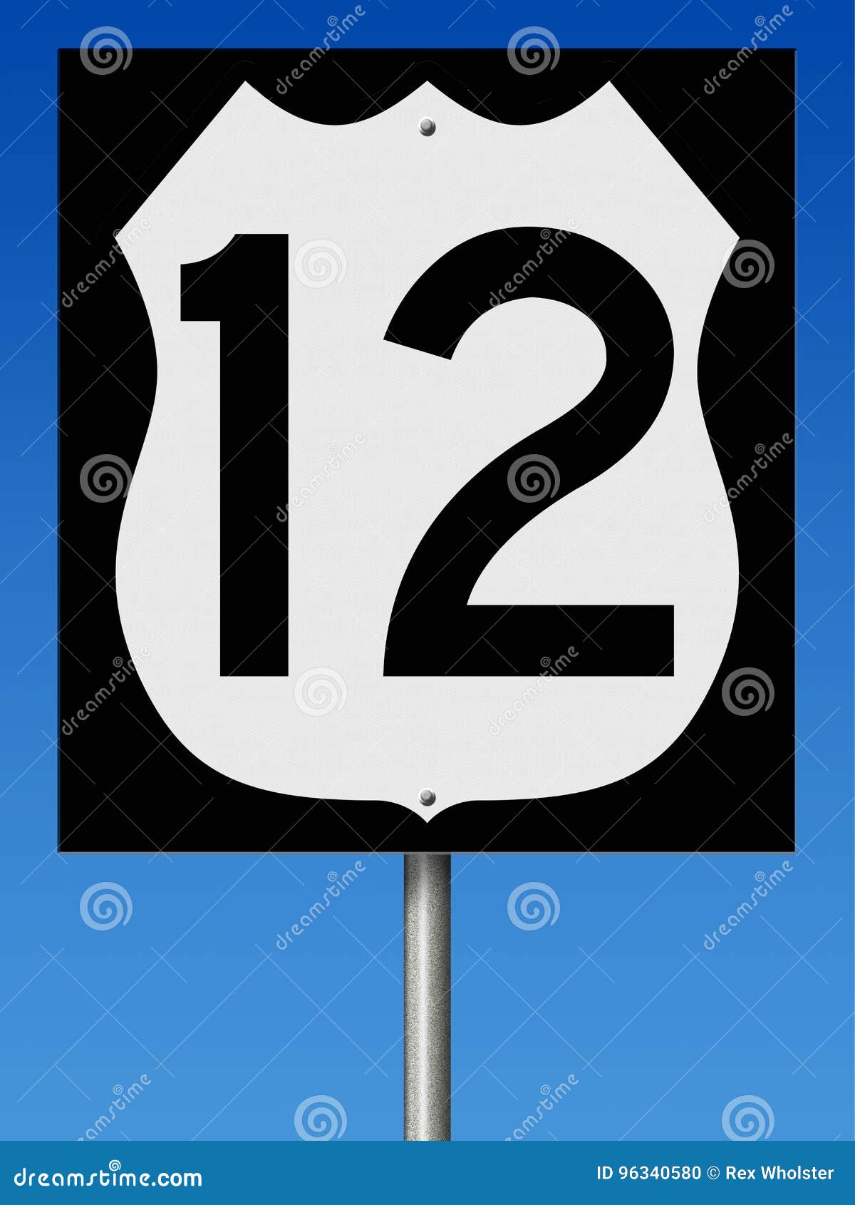 Sinal Da Estrada Para a Rota 12 Ilustração Stock - Ilustração de ...