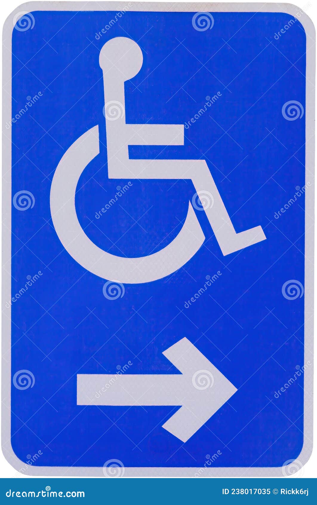 Sinal De Acesso Para Deficientes Com Seta Para a Direita Imagem de ...