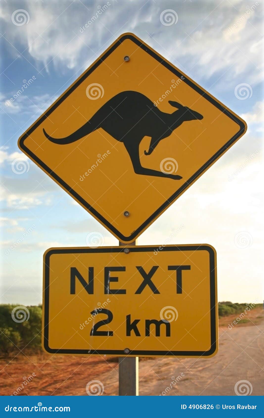 Sinal de aviso do canguru foto de stock. Imagem de nave - 4906826