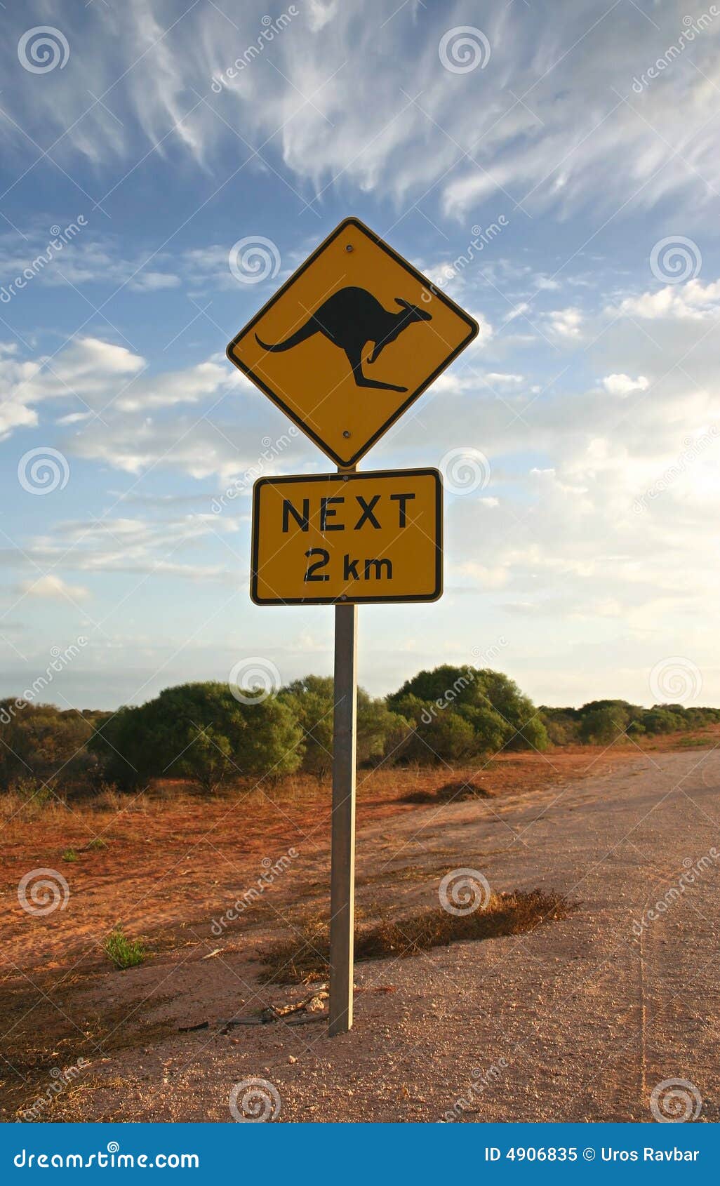 Sinal de aviso do canguru imagem de stock. Imagem de ensolarado - 4906835