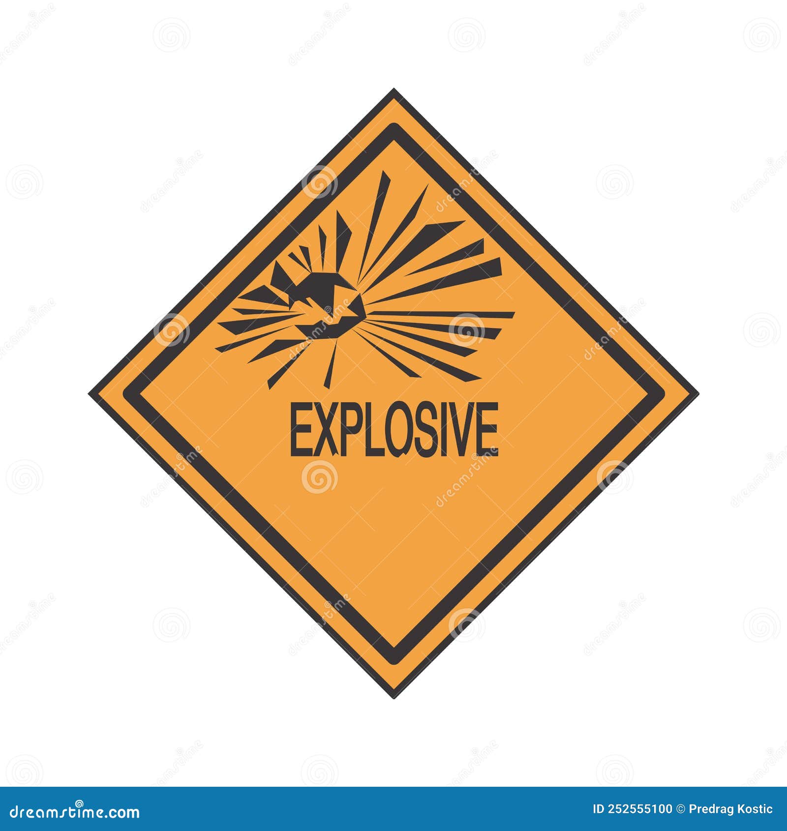 Sinal de aviso explosivo ilustração stock. Ilustração de bomba - 252555100
