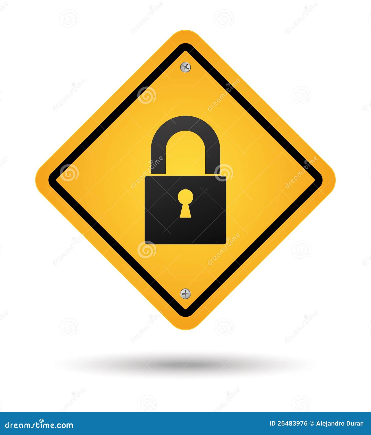 Sinal De Estrada Do Cadeado Ilustração do Vetor - Ilustração de ...