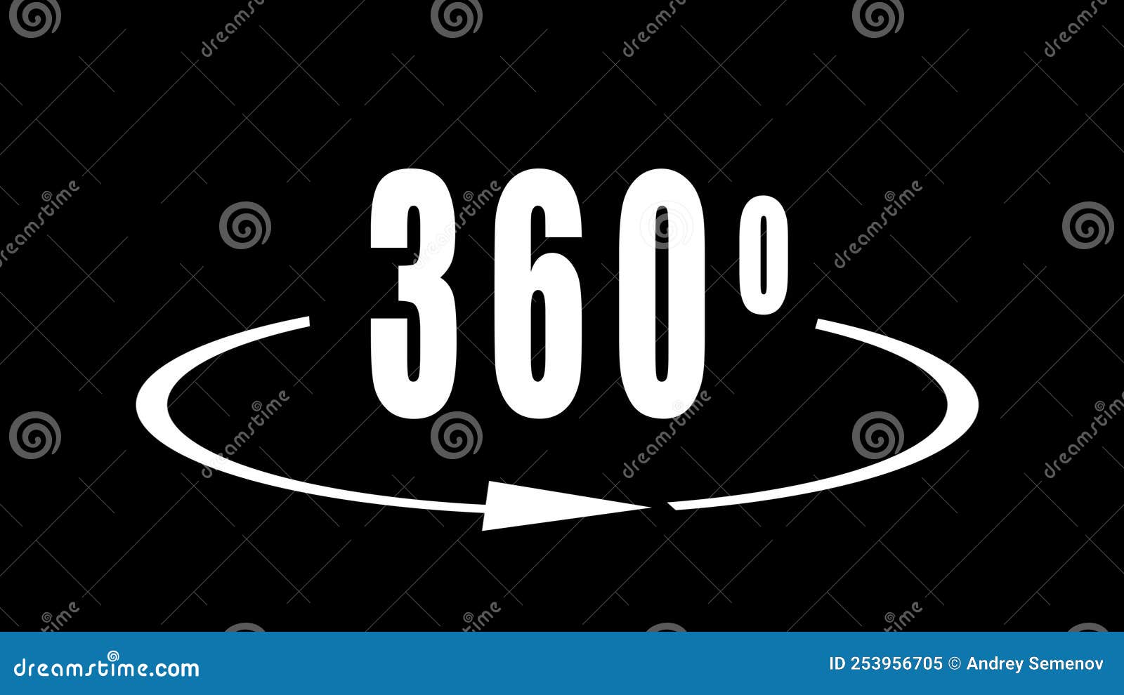 Sinal De 360 Graus. ângulo 360 Graus. Panorama 3d Renderização ...