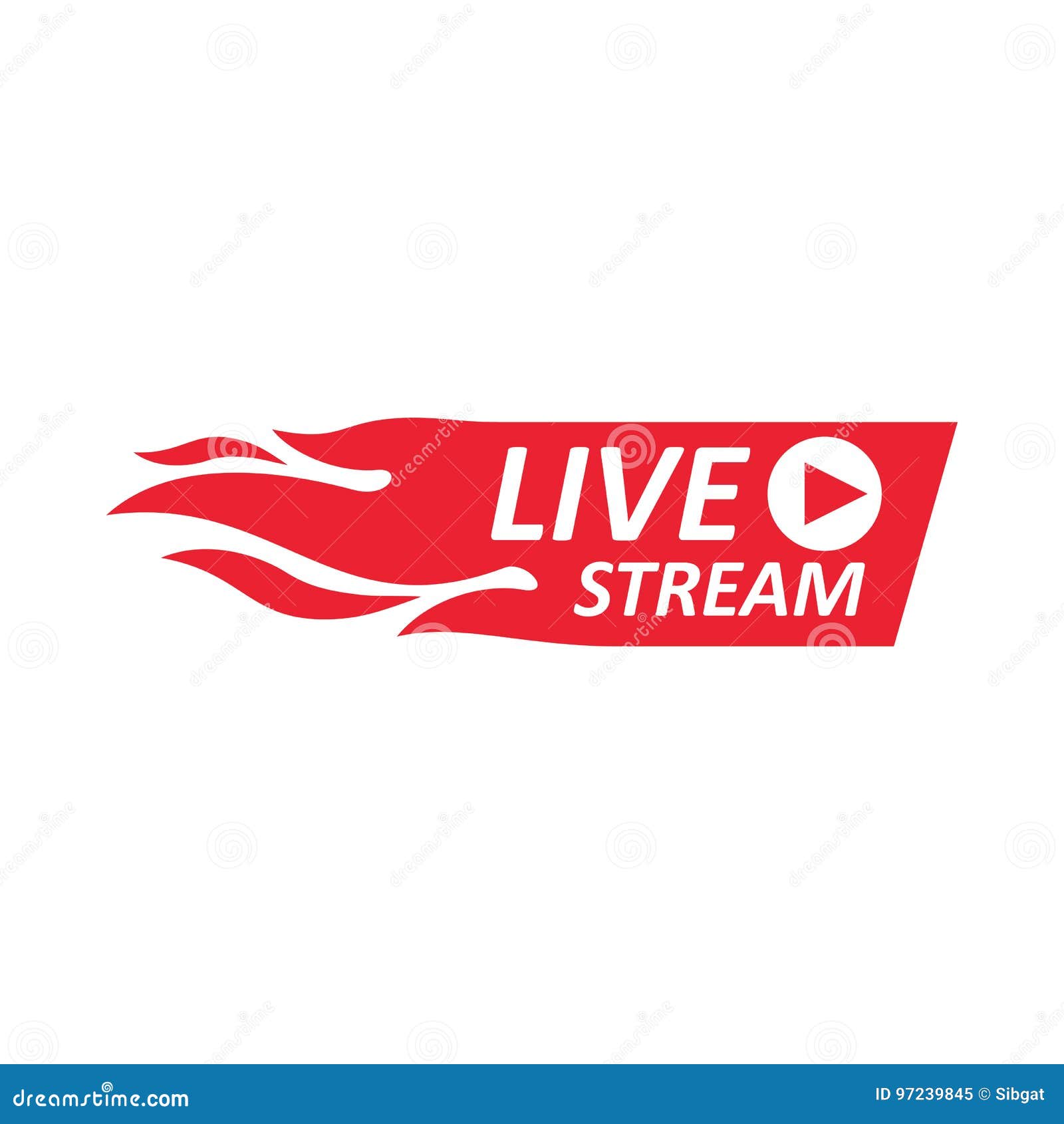 Sinal De Live Stream, Emblema, Logotipo Ilustração do Vetor ...