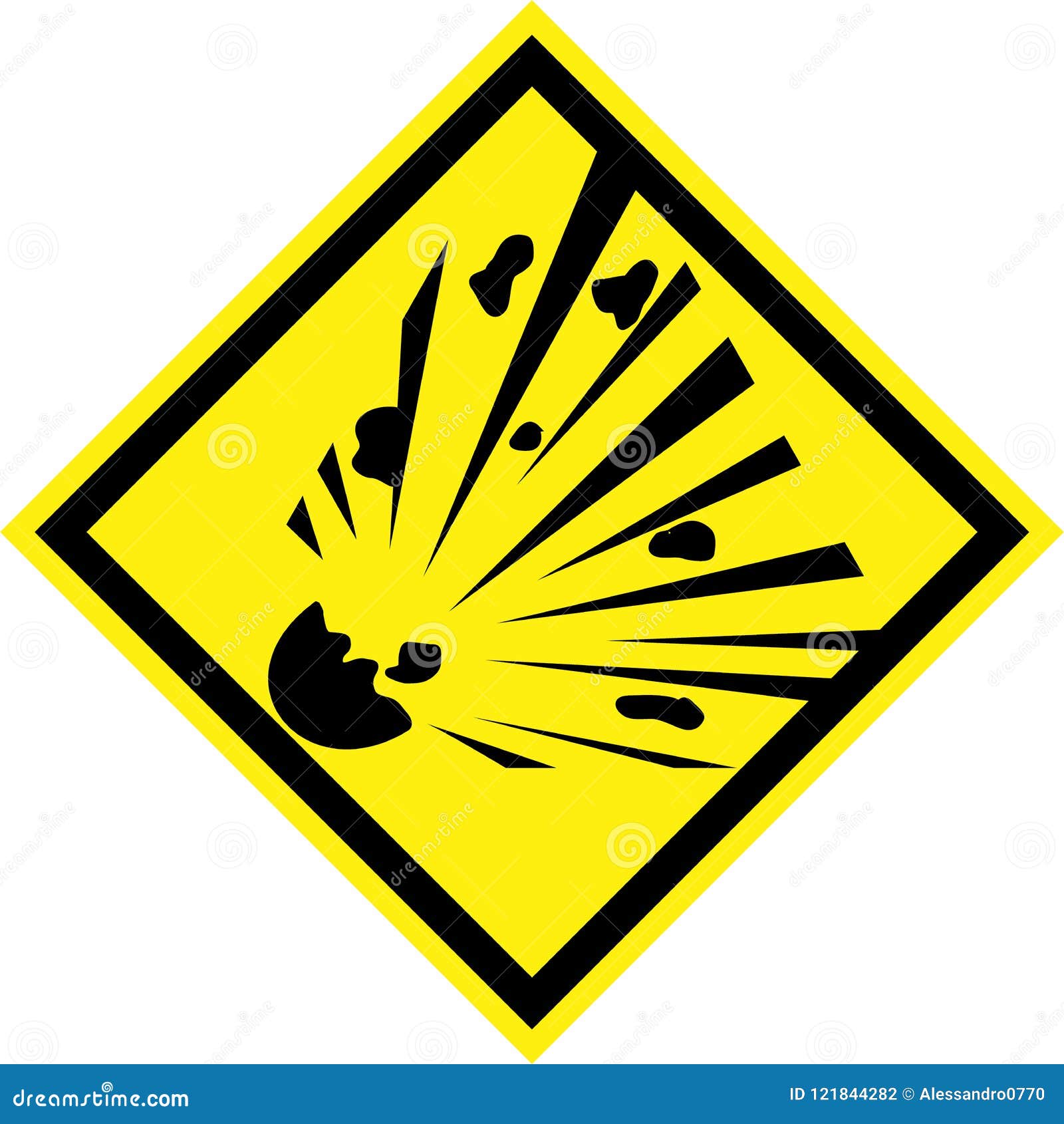 Sinal De Perigo Amarelo Com Substâncias Explosivas Ilustração Stock ...