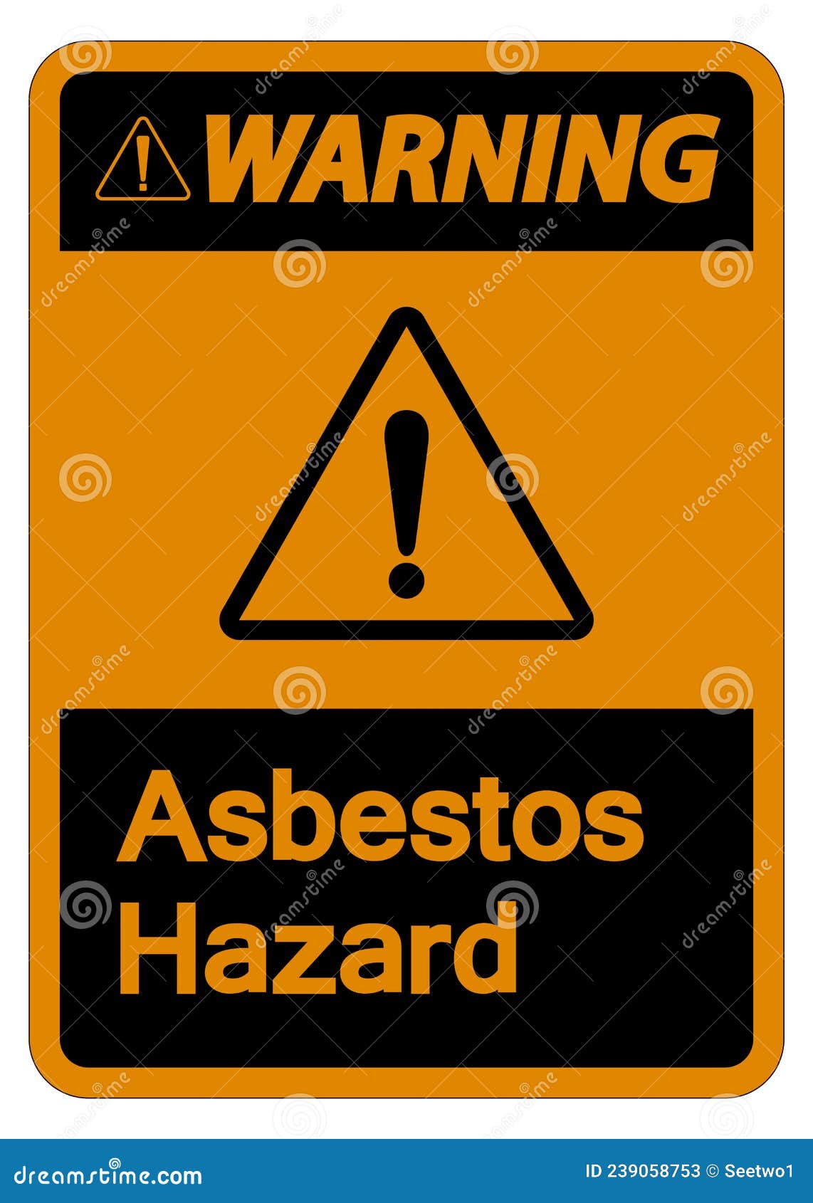 Sinal De Perigo De Amianto No Fundo Branco Ilustração do Vetor ...