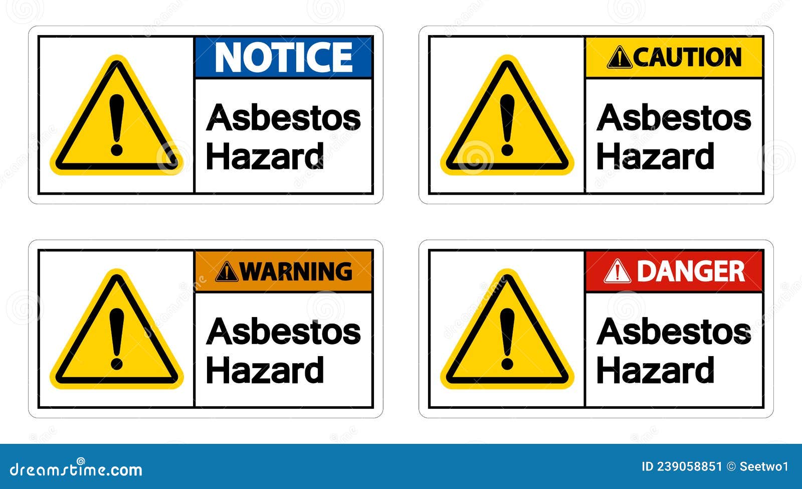 Sinal De Perigo De Amianto No Fundo Branco Ilustração do Vetor ...