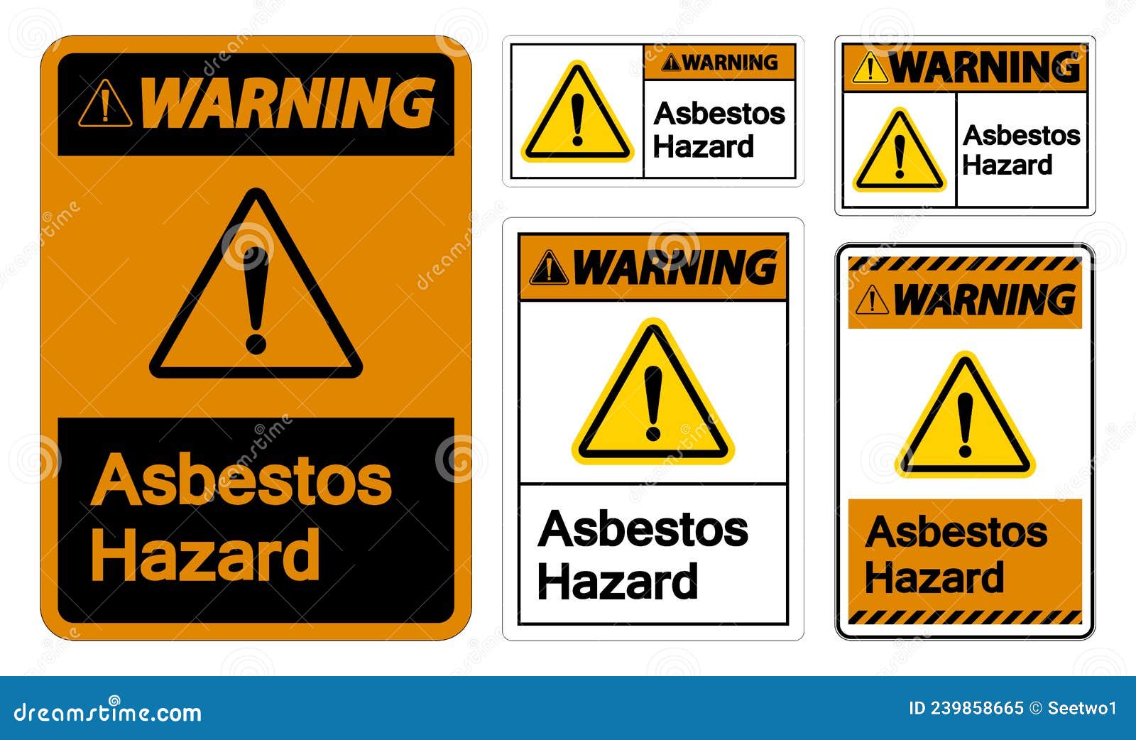 Sinal De Perigo De Amianto No Fundo Branco Ilustração do Vetor ...