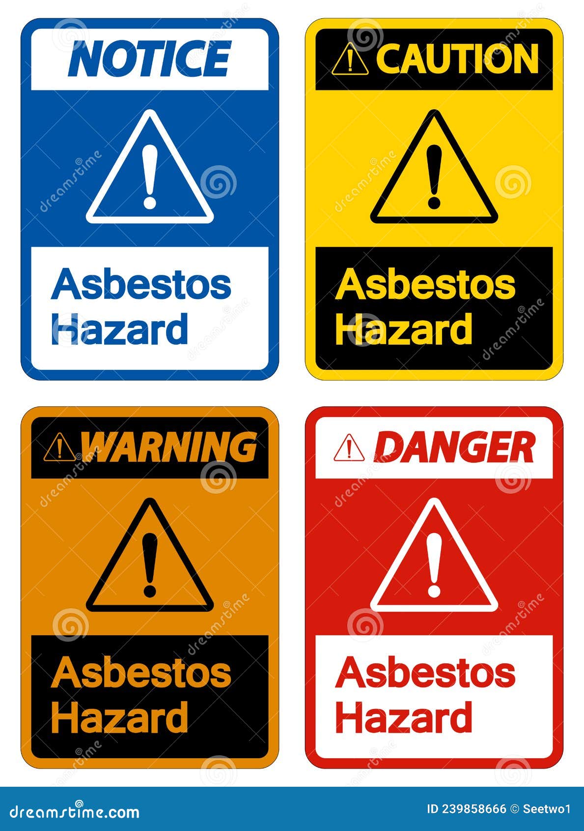 Sinal De Perigo De Amianto No Fundo Branco Ilustração do Vetor ...