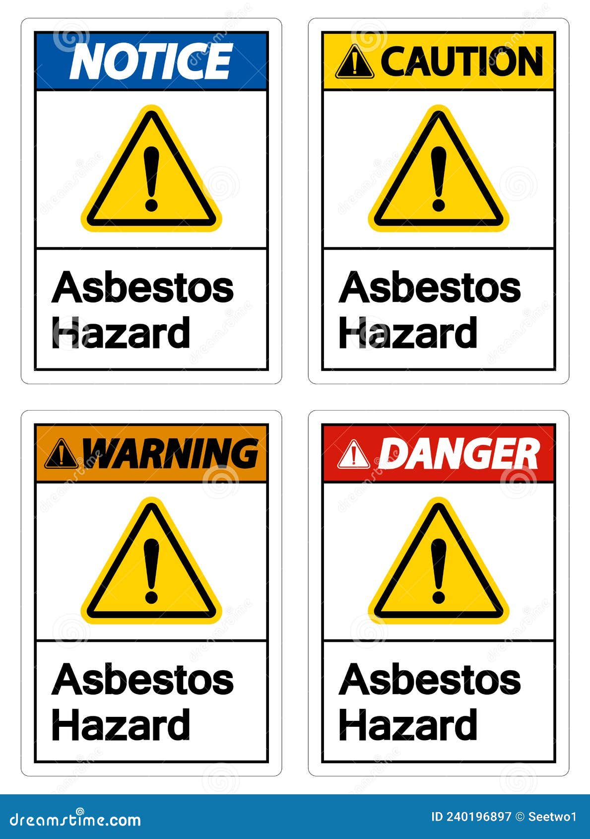 Sinal De Perigo De Amianto No Fundo Branco Ilustração do Vetor ...