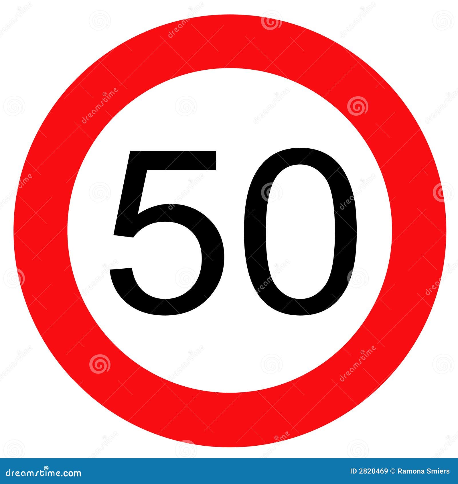 Sinal de tráfego 50 ilustração stock. Ilustração de redondo - 2820469