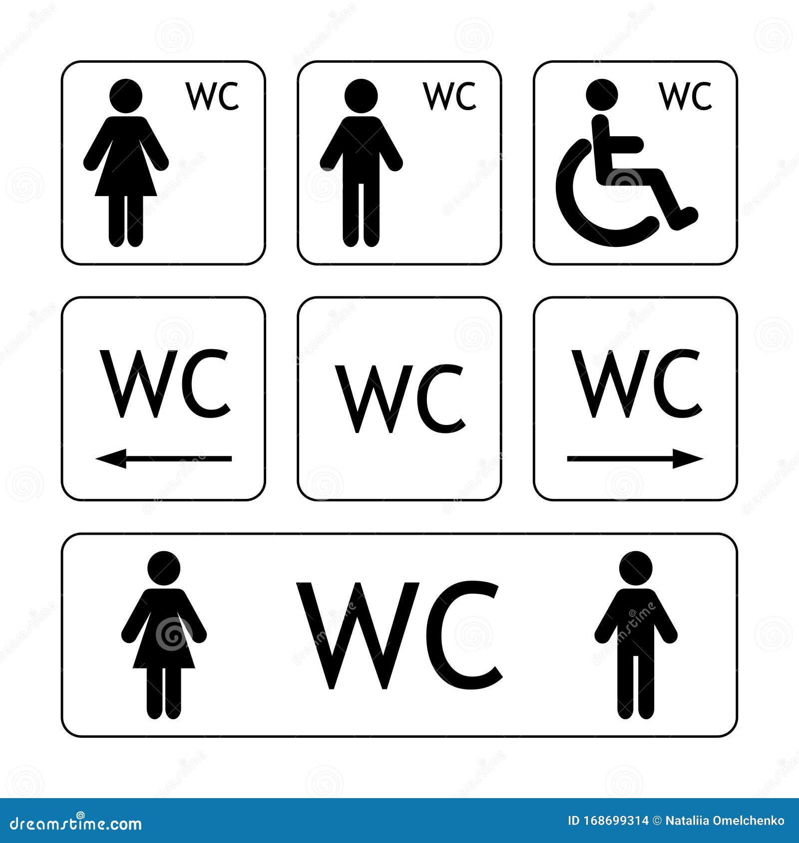 Sinal De WC Para Banheiro Sinal De Sanita De WC Ilustração Stock ...