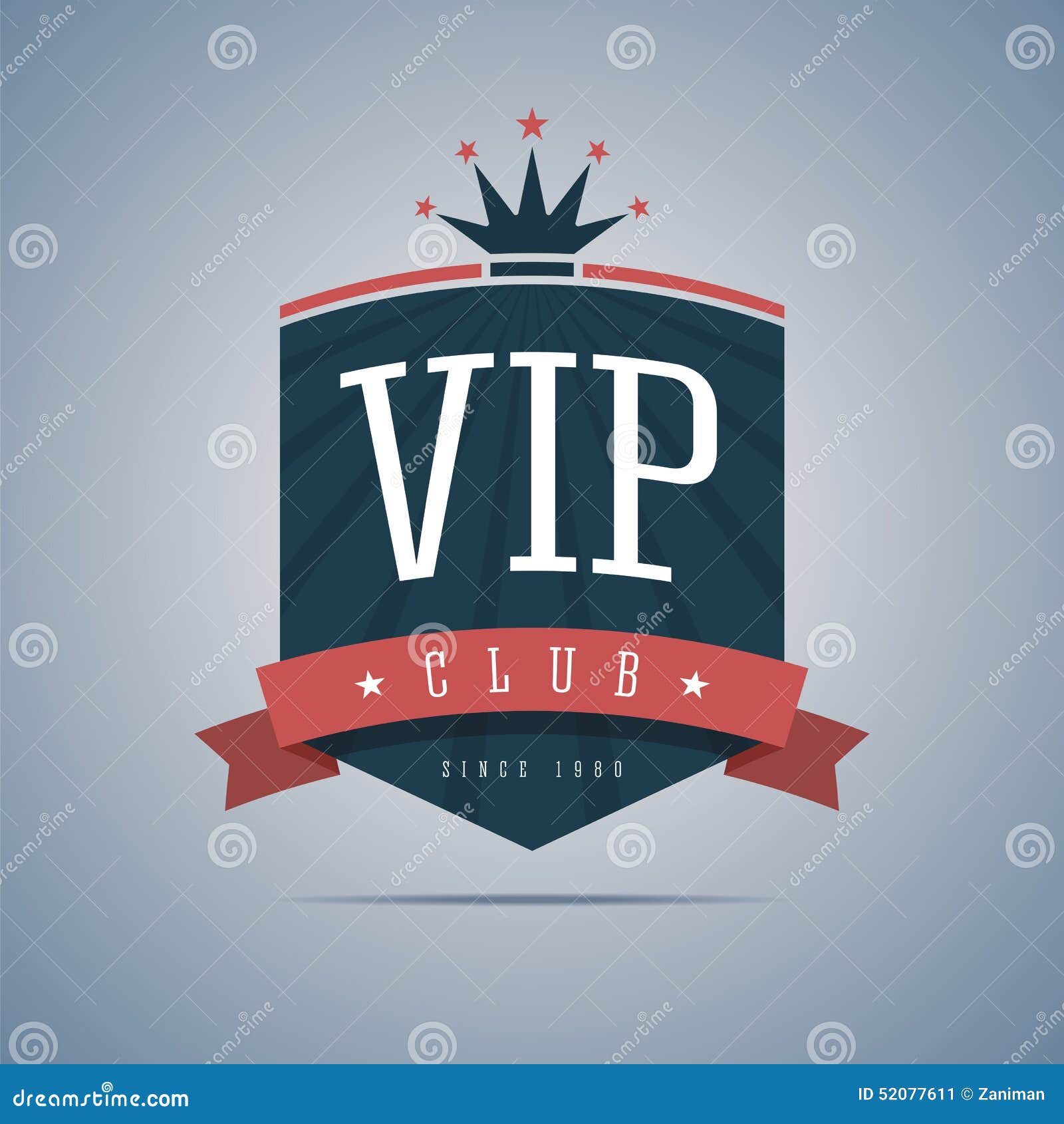 Sinal Do Clube Do Vip Com Fita, Coroa E Estrelas Ilustração do Vetor ...