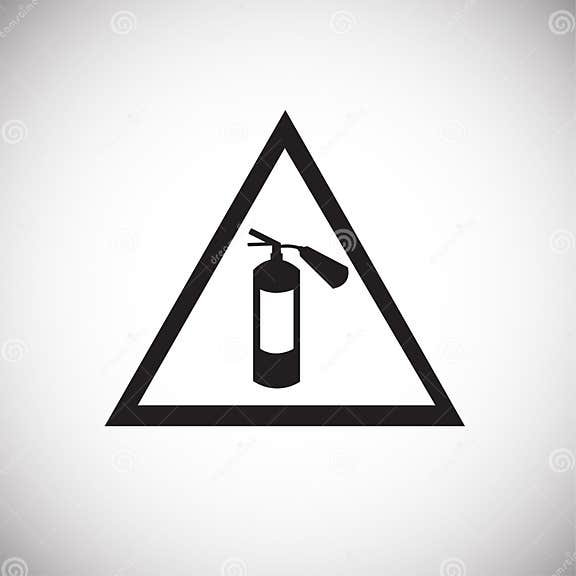 Sinal Do Extintor No Fundo Branco Ilustração do Vetor - Ilustração de ...