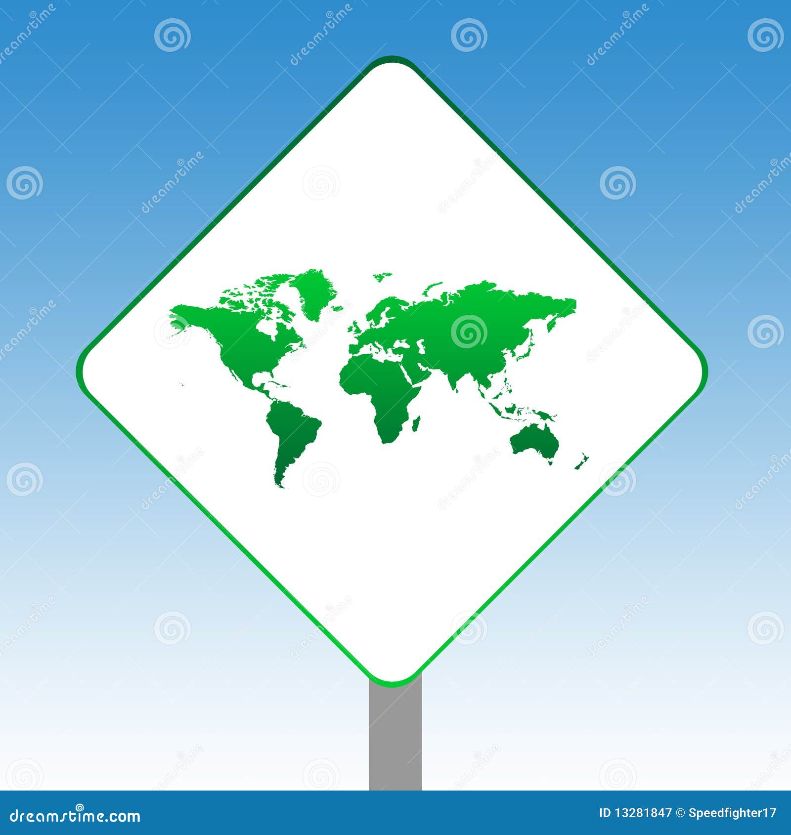 Sinal do mapa de mundo ilustração stock. Ilustração de objeto - 13281847