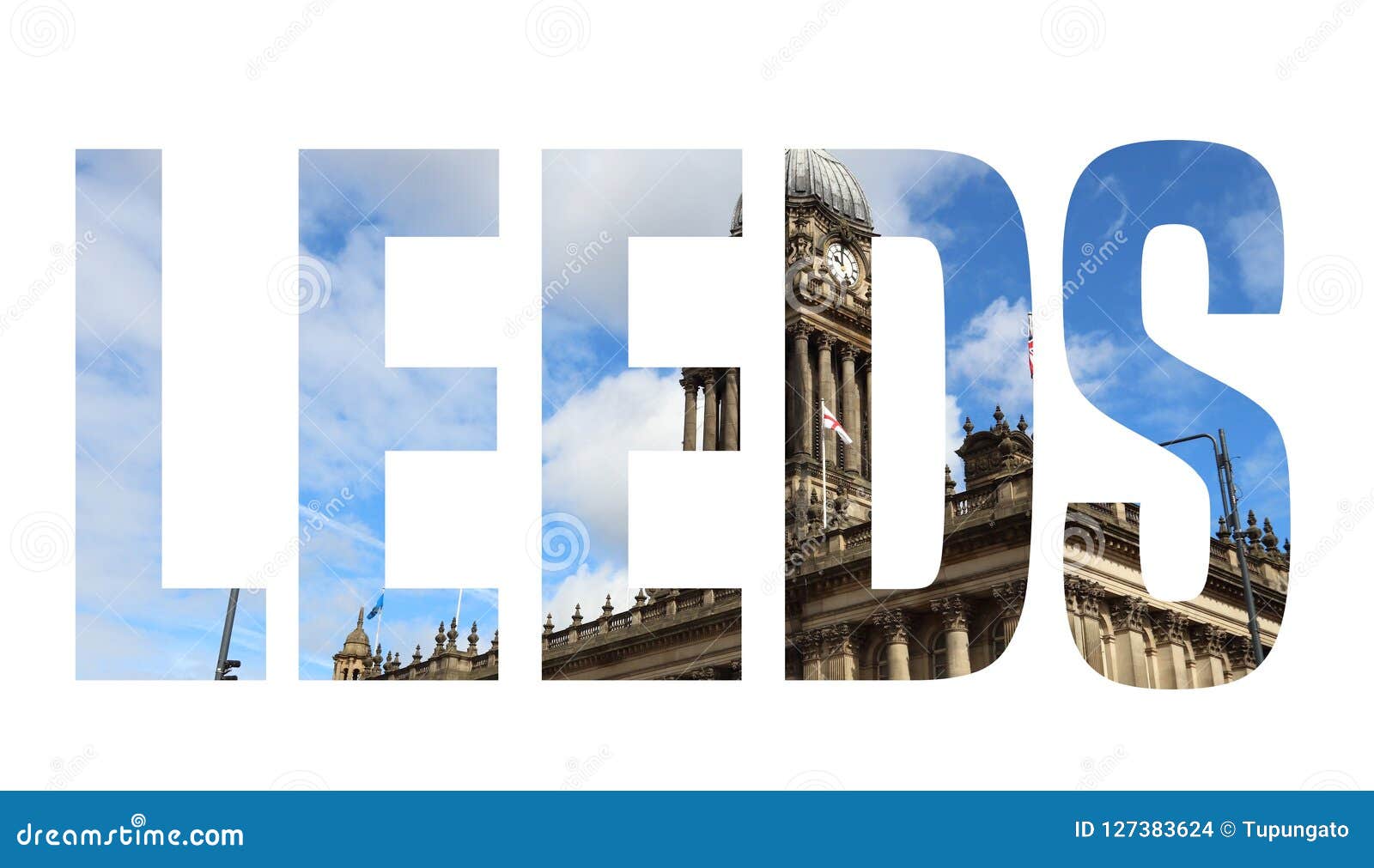 Sinal do texto de Leeds foto de stock. Imagem de postcard - 127383624